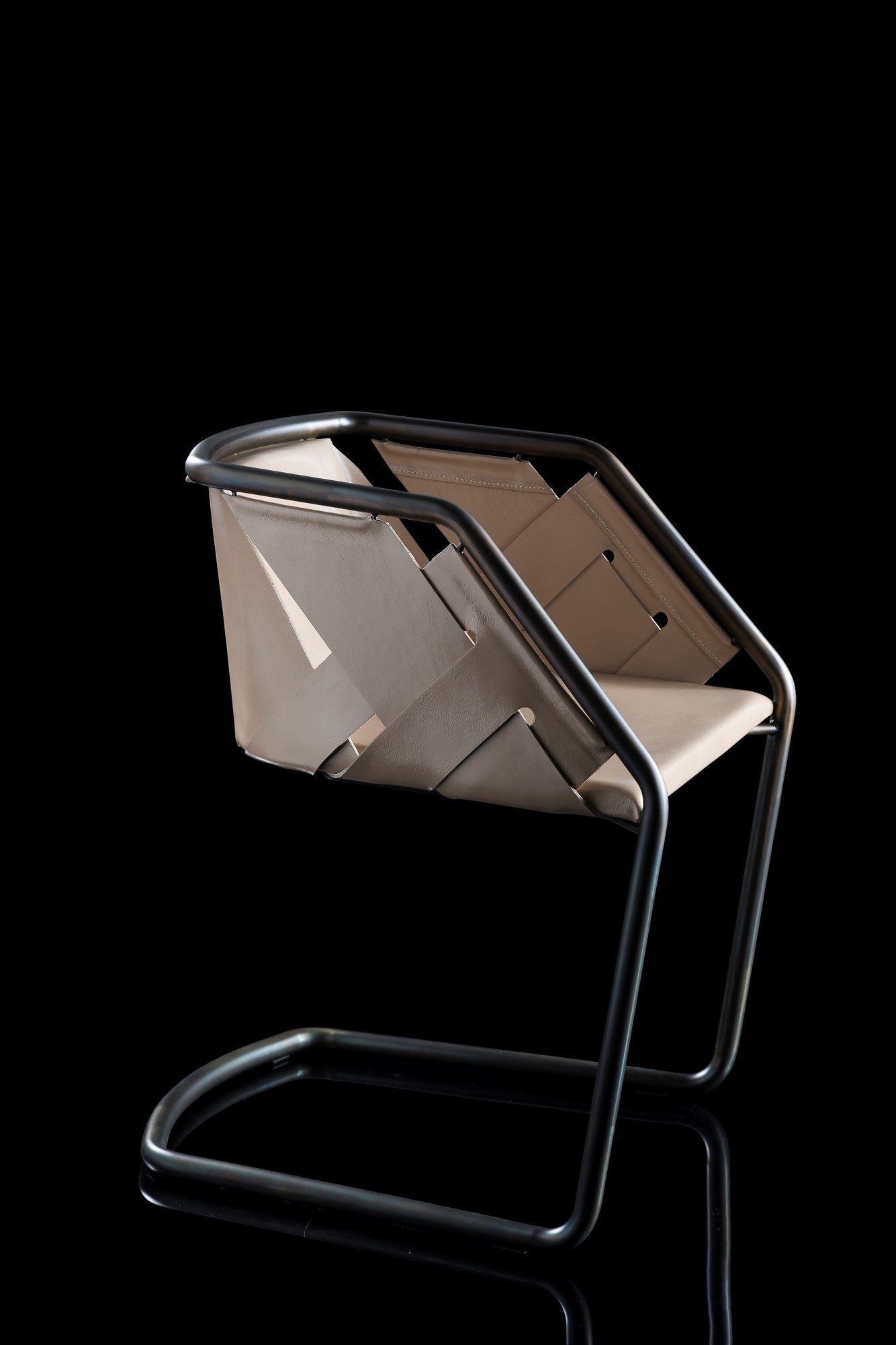 STRIP Chair with metal frame and leather cover By Henge | design ...