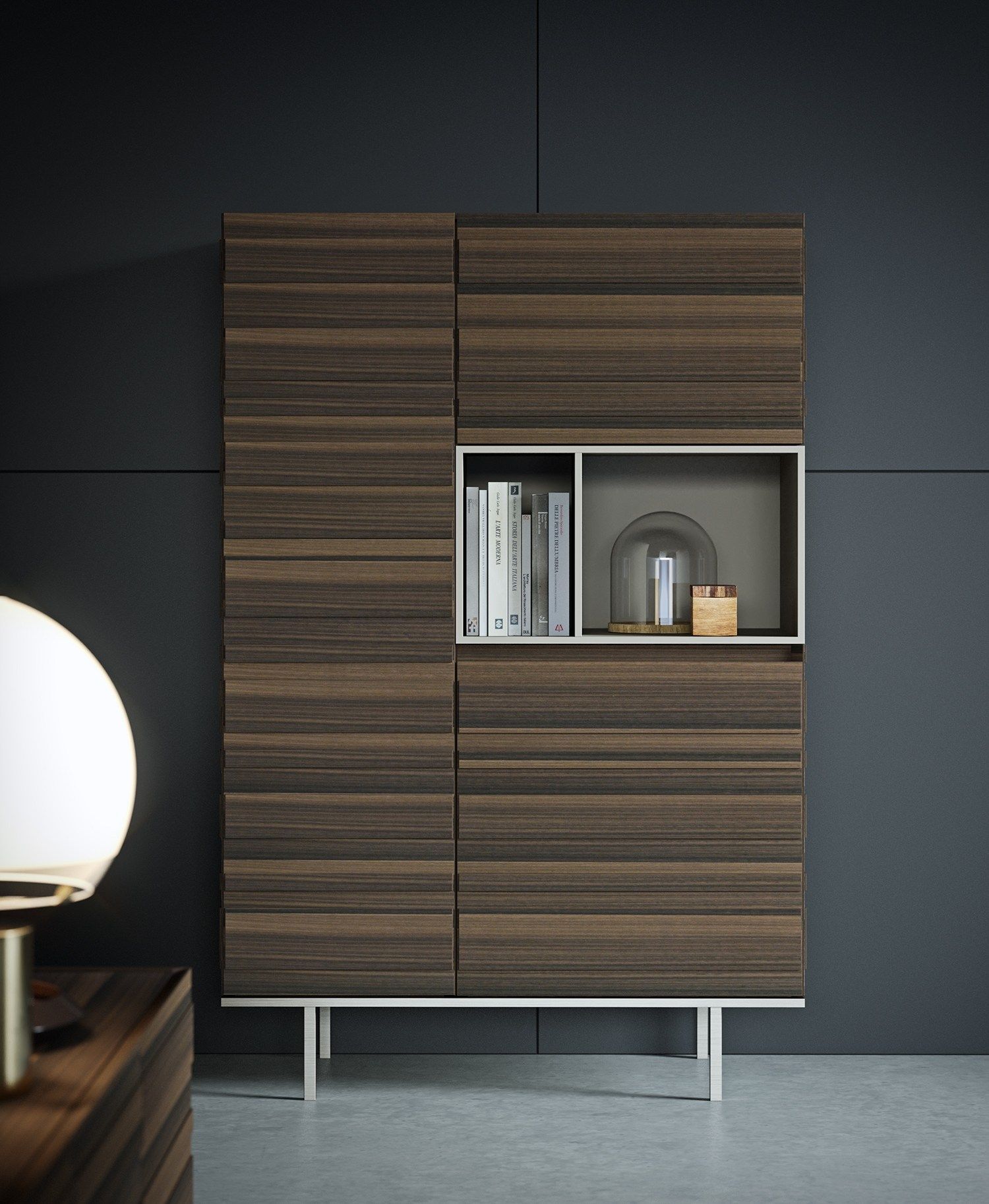STRIPE Wooden highboard with doors By EmmeBi