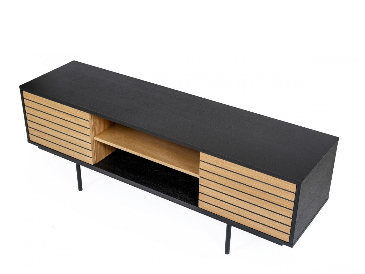 STRIPE Chipboard TV cabinet with doors By Woodman