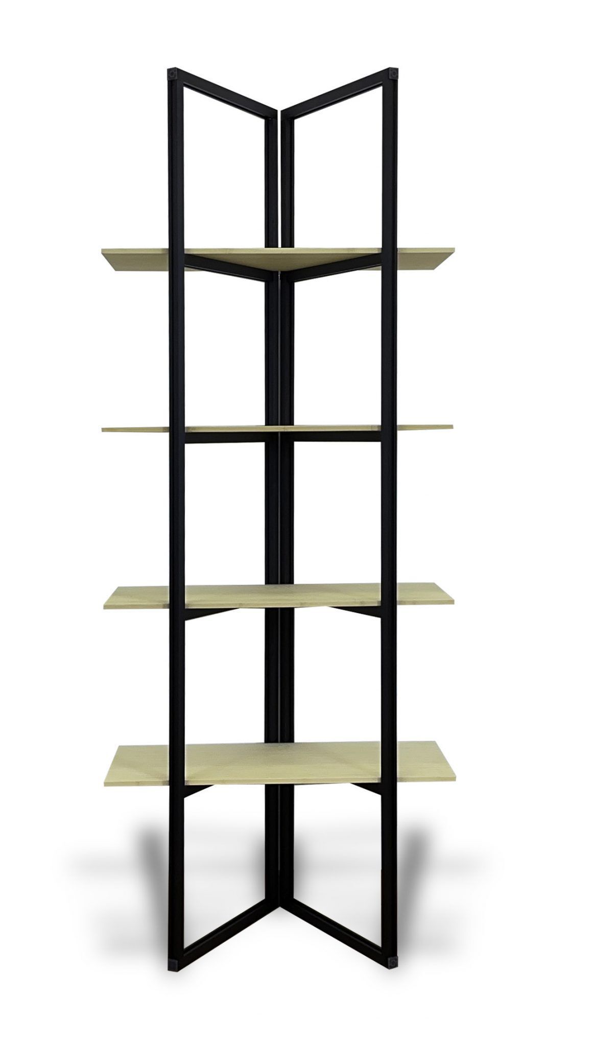 TEO Freestanding open wall-mounted aluminium and wood bookcase By STUDIO T