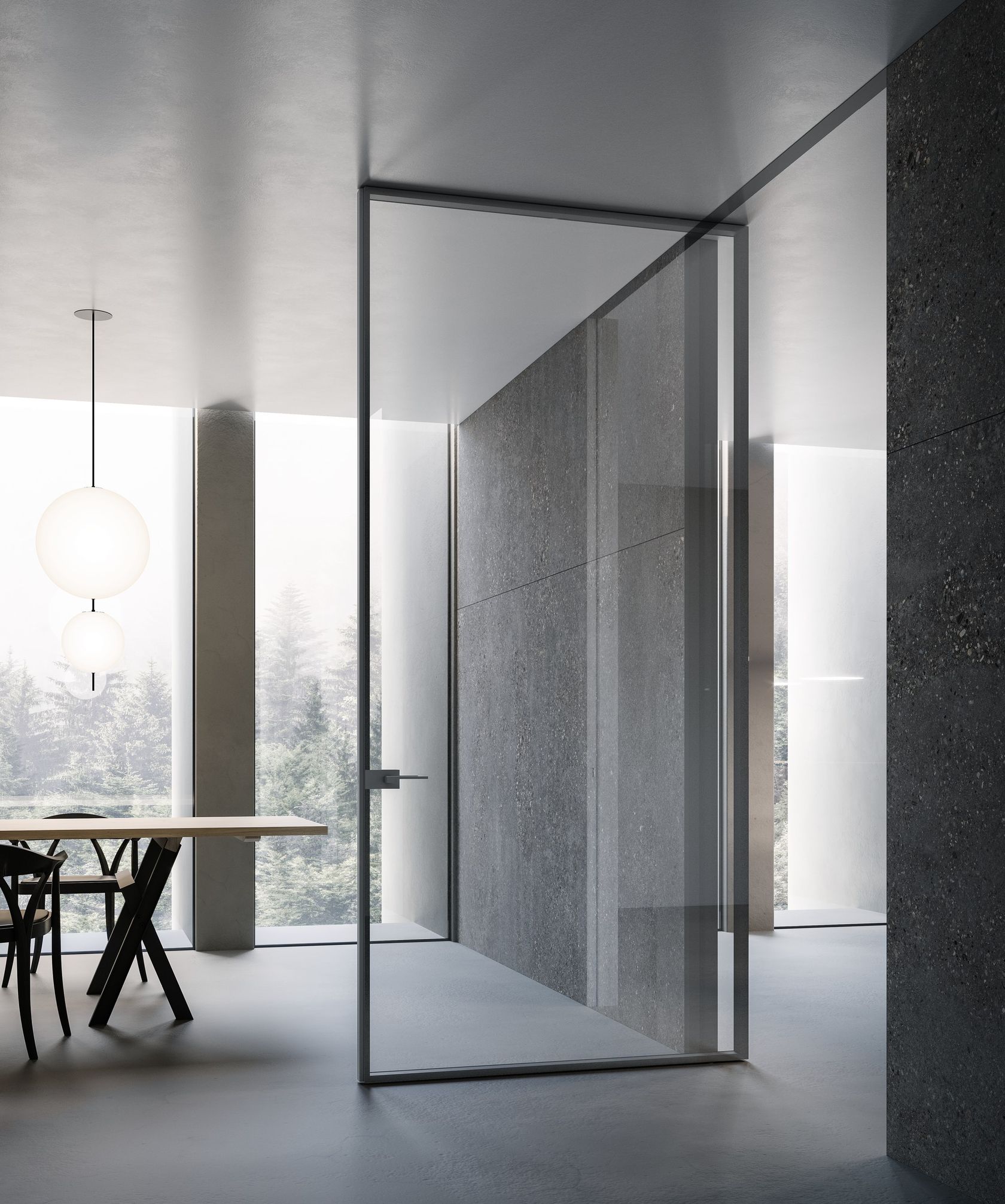 Hinged flush-fitting glass door STYLE Style Collection By ADL design ...