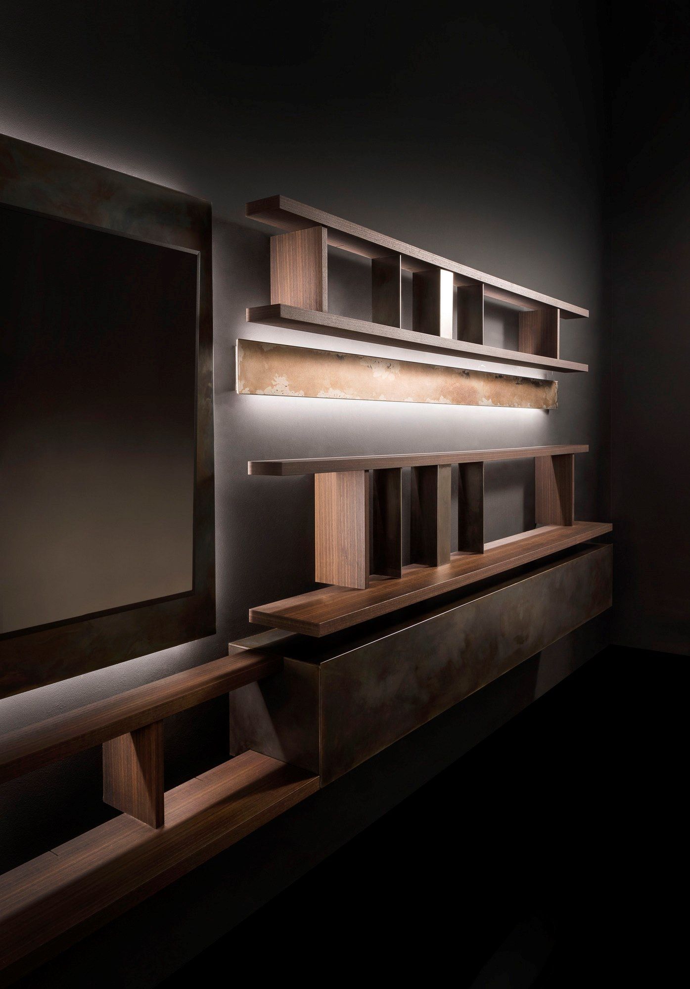 STYLE SET Sectional solid wood bookcase By Henge | design Massimo Castagna