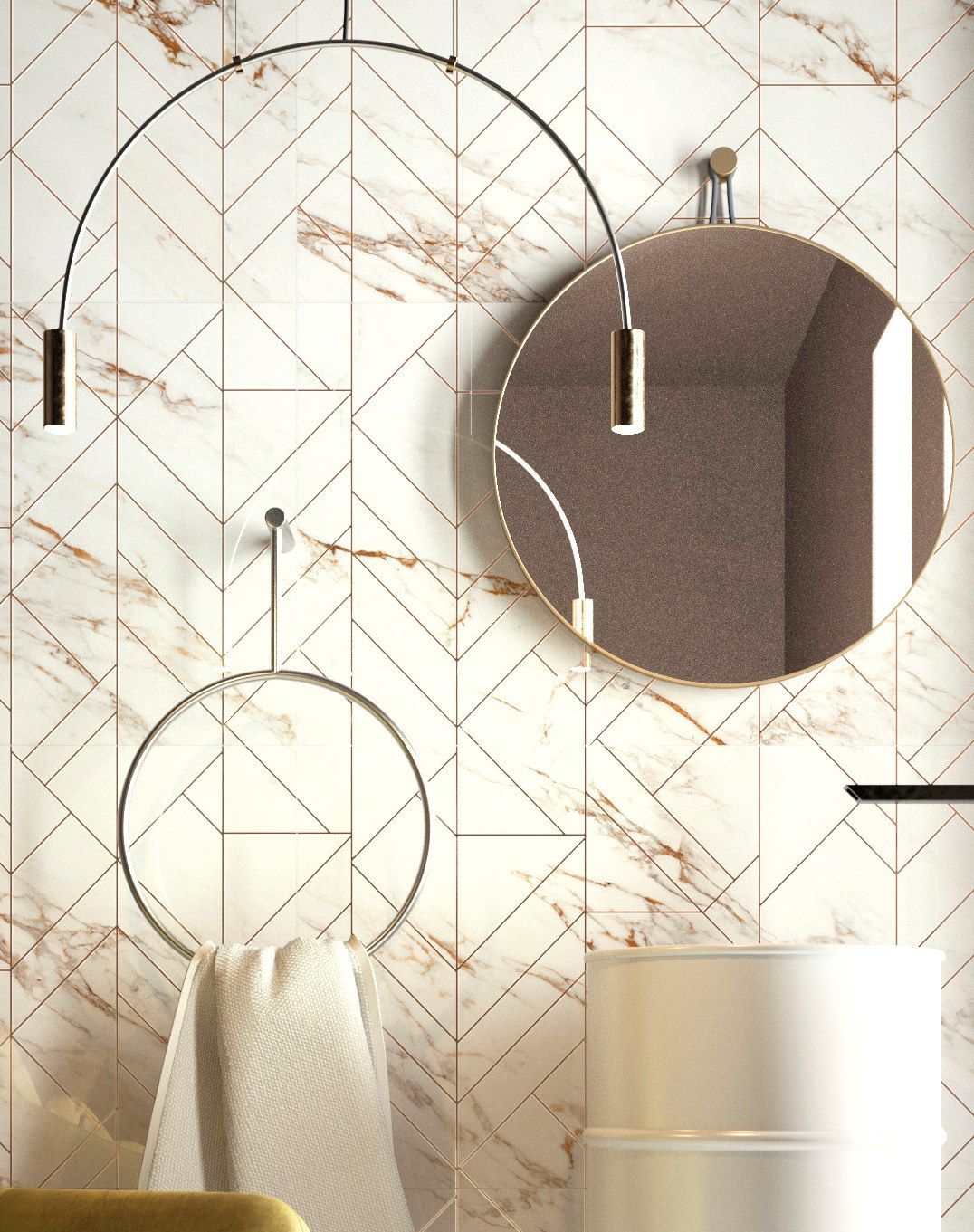 SUNSHINE Wall/floor tiles with marble effect By Pastorelli