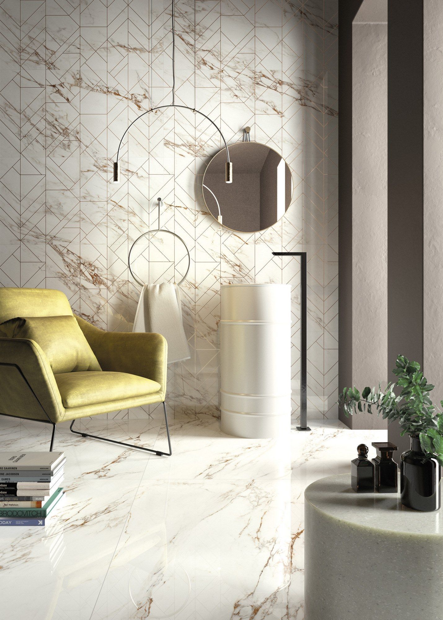 SUNSHINE Wall/floor tiles with marble effect By Pastorelli