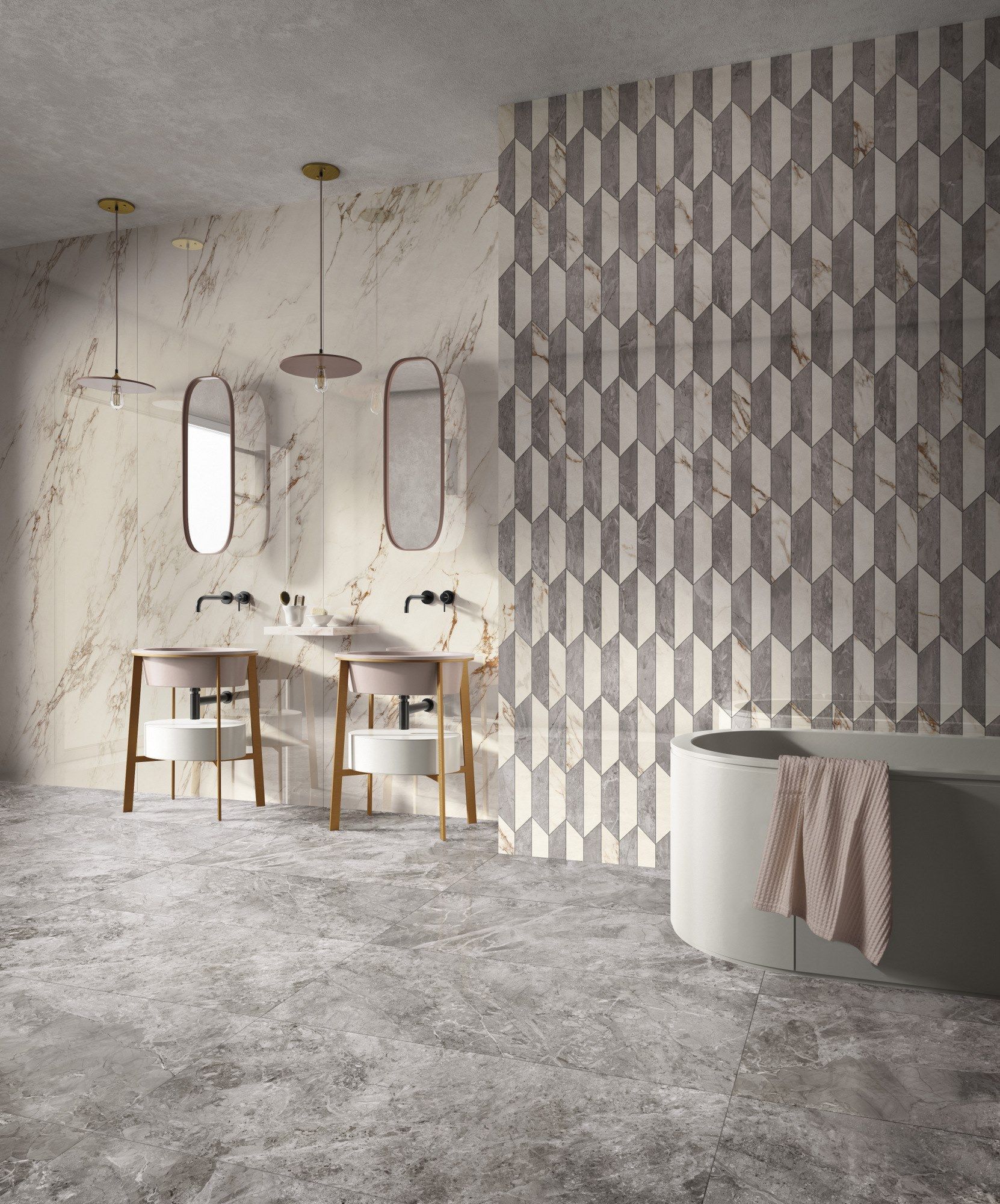 SUNSHINE Wall/floor tiles with marble effect By Pastorelli