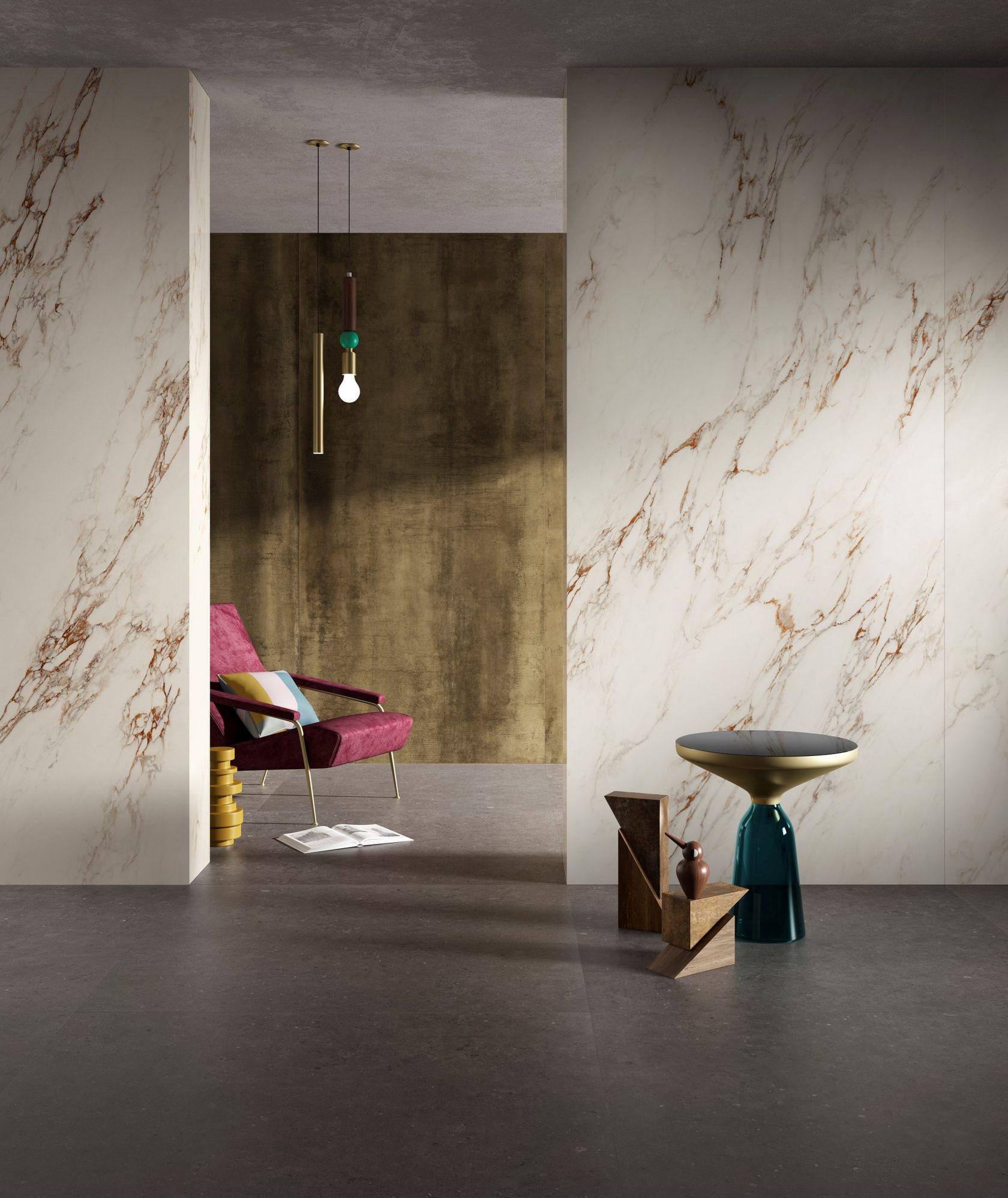 SUNSHINE Wall/floor tiles with marble effect By Pastorelli