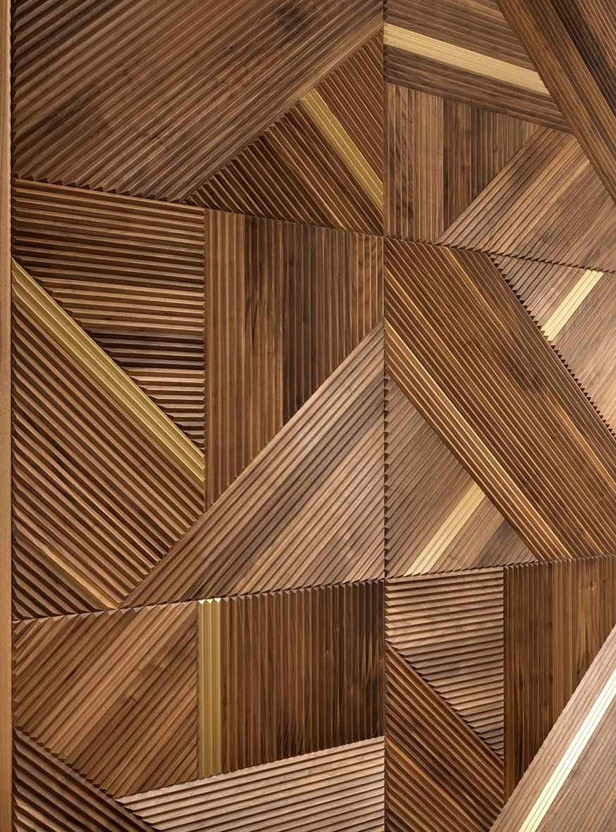 RELEVO Modular indoor wooden 3D Wall Cladding By FOGLIE D'ORO