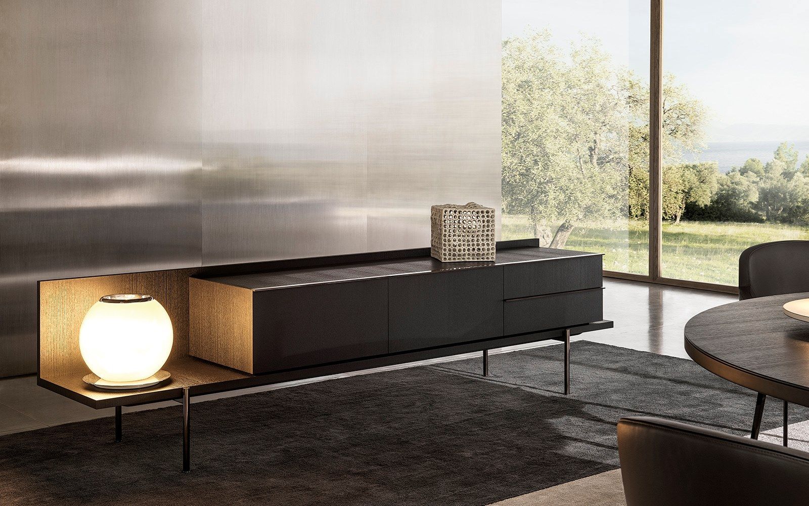 SUPERQUADRA Sideboard in rosewood and ash By Minotti | design studio mk27