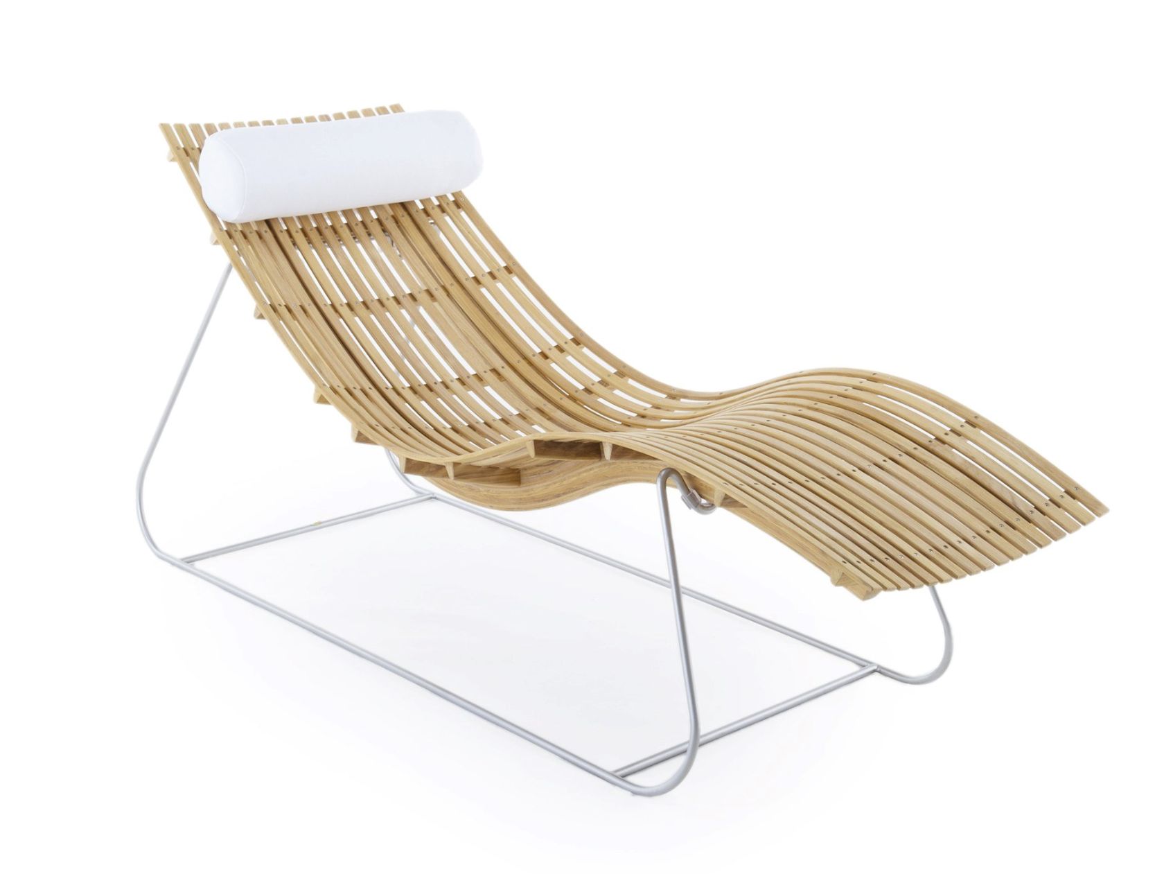 SWING Stackable teak sun lounger By Unopiù