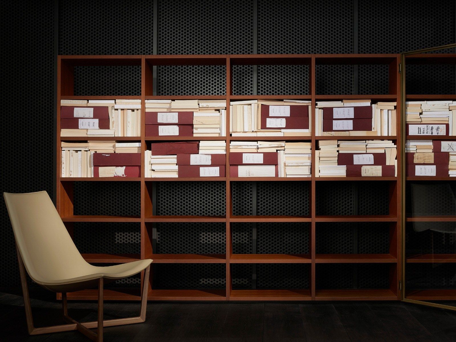 Open sectional wooden bookcase SYSTEM 2014 By Porro design Piero Lissoni