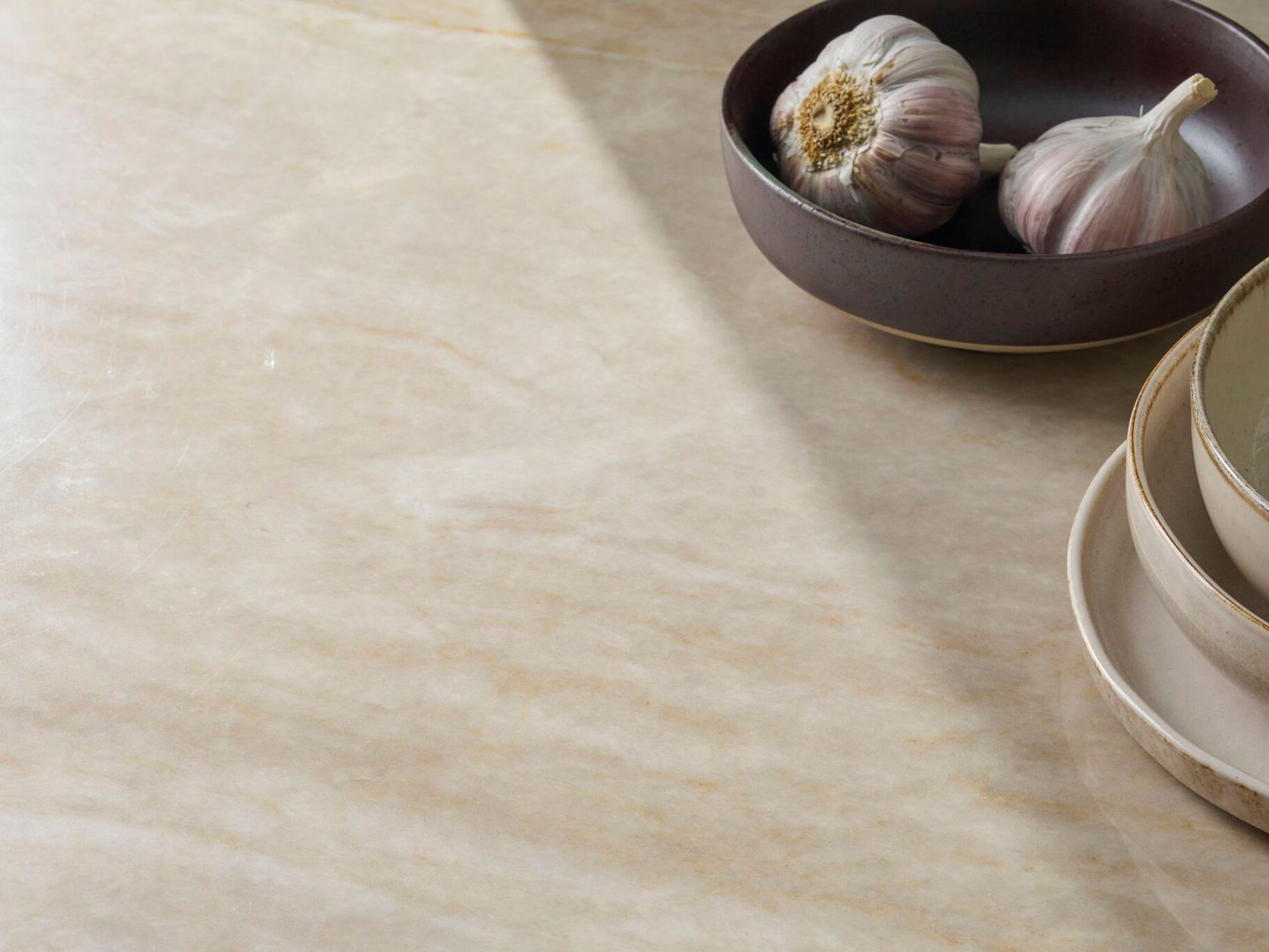 TAJ MAHAL Porcelain stoneware kitchen worktop with marble effect By ...