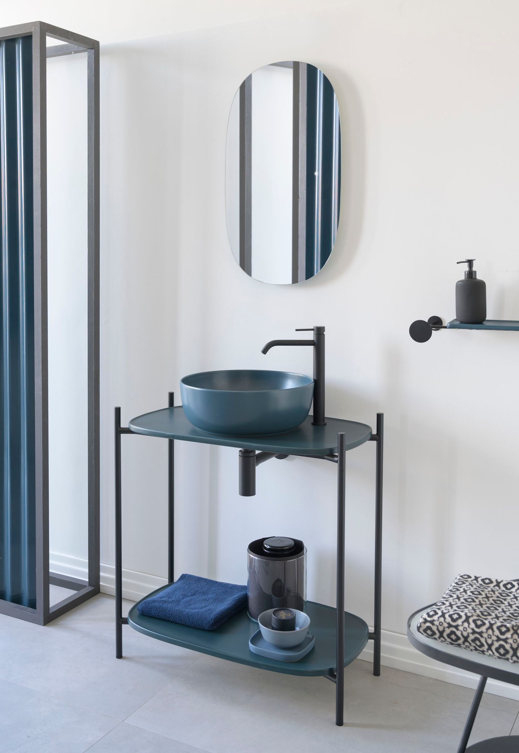 LAILA Floor-standing metal vanity unit By Scarabeo Ceramiche