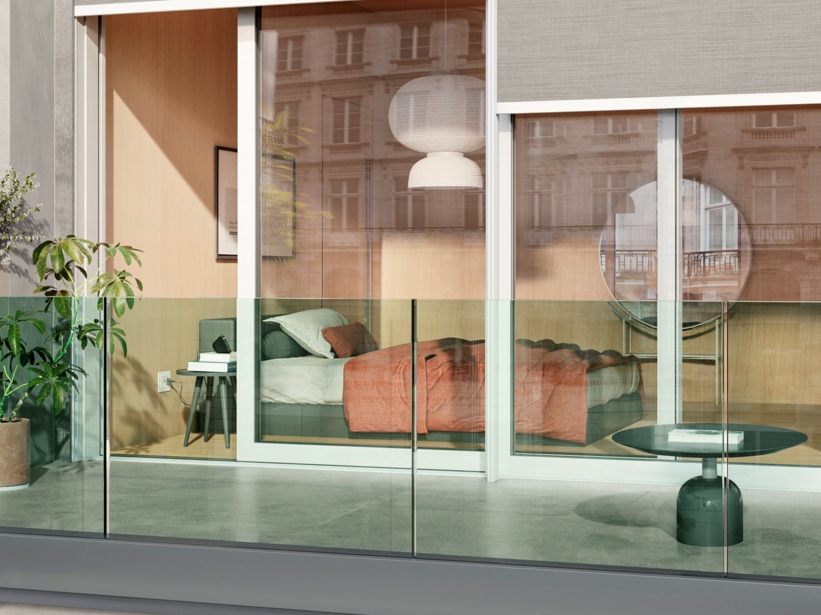 Schüco AR FG 300 Glass and aluminium parapet By Schüco