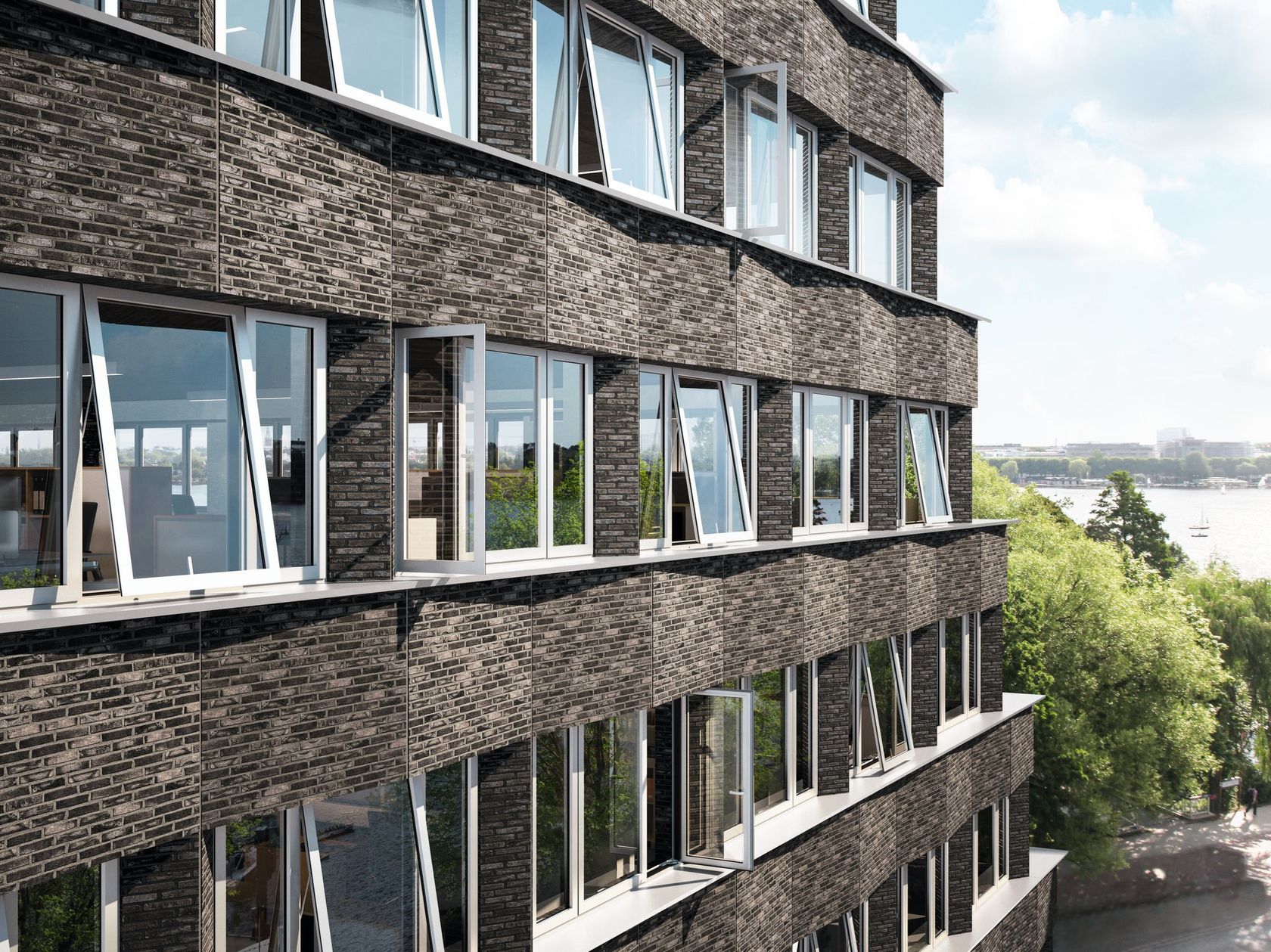 Aluminium pocket sliding window Schüco AWS 75.SI By Schüco