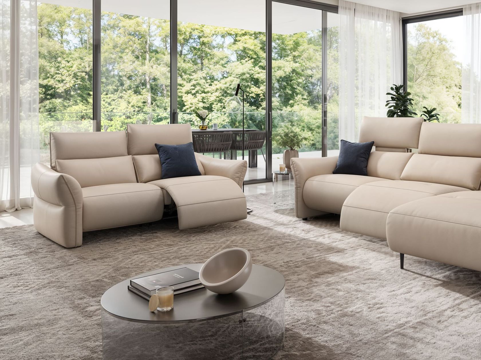 PERUGIA 2 seater leather sofa By Sofanella