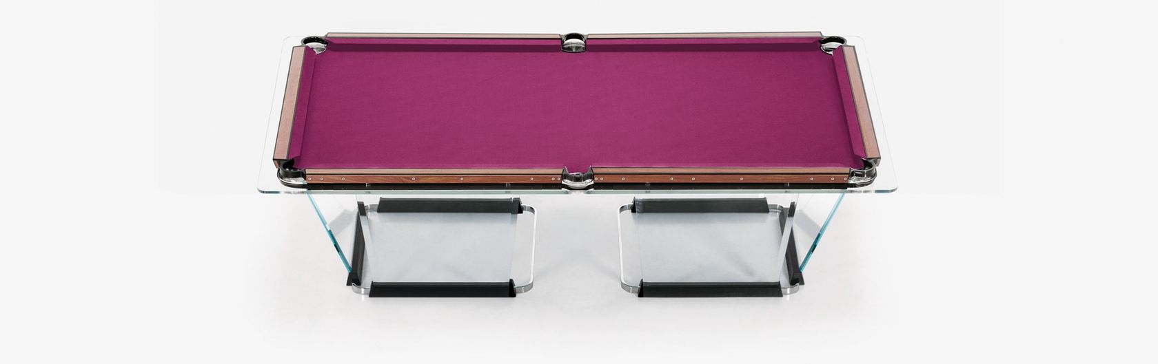 T1.3 Tempered glass pool table with walnut rails By Teckell | design ...