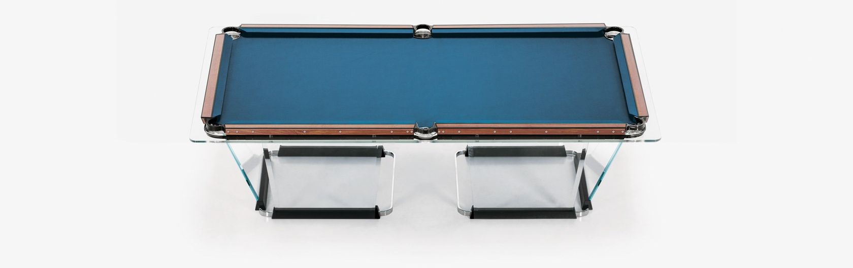 T1.3 Tempered glass pool table with walnut rails By Teckell | design ...