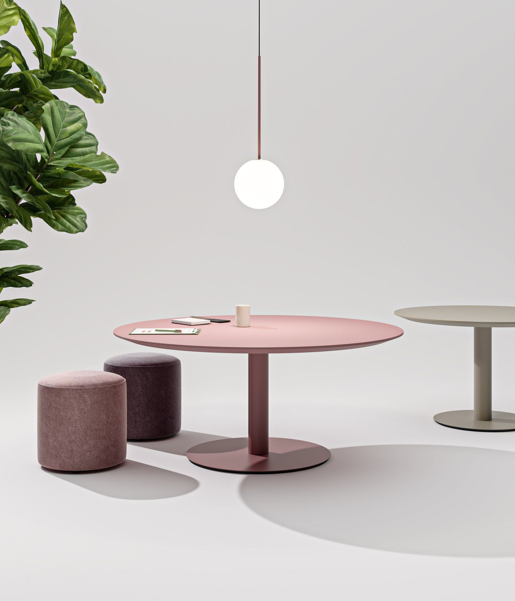 TABLE Round wooden contract table By PROF