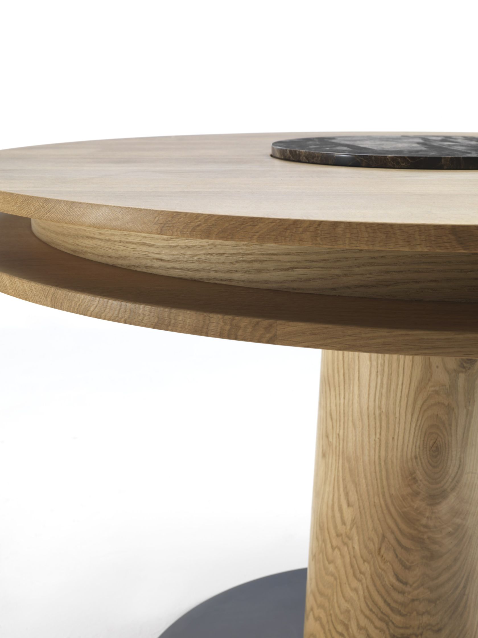 Round solid wood dining table TABLE D’HOT By Riva 1920 design Davide Oldani