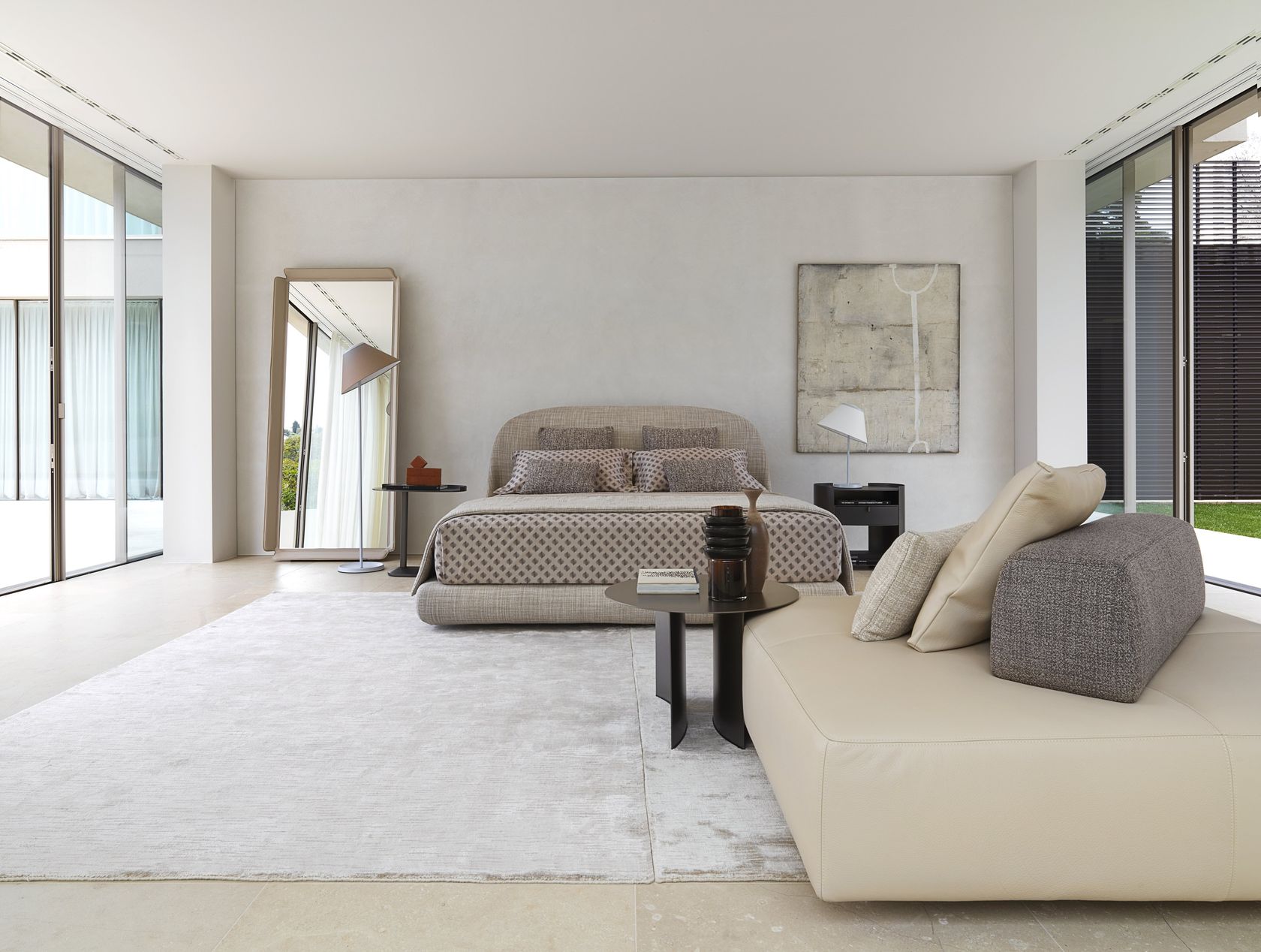 TAORMINA Upholstered bed with removable cover By Flou