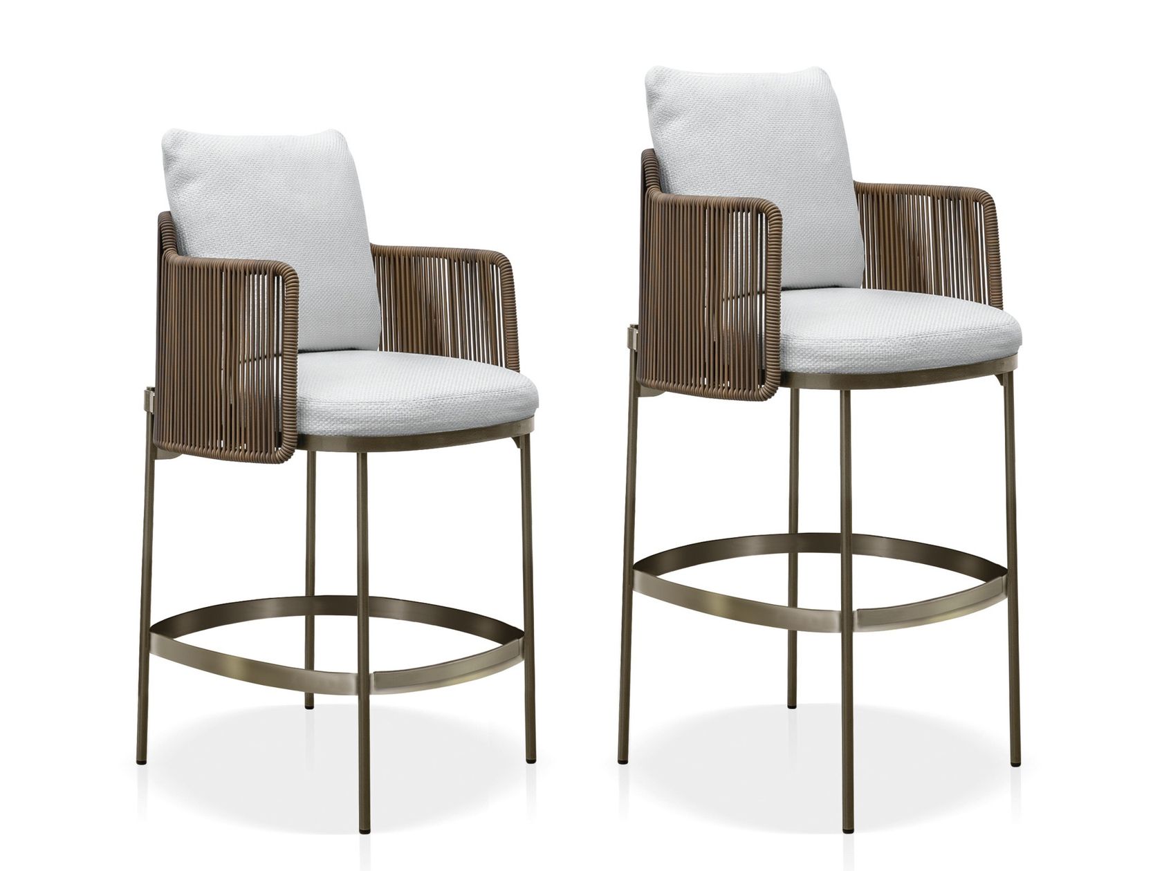 TAPE CORD OUTDOOR High stool with footrest for outdoor By Minotti ...