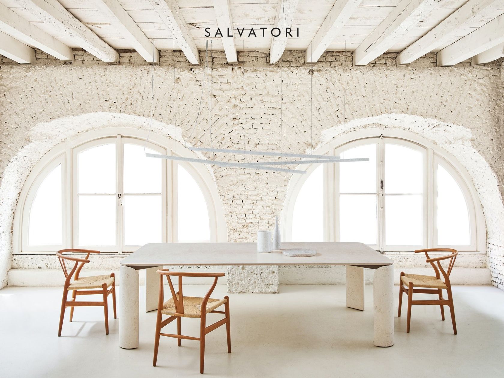 TAULA Rectangular marble table By Salvatori | design Patricia Urquiola