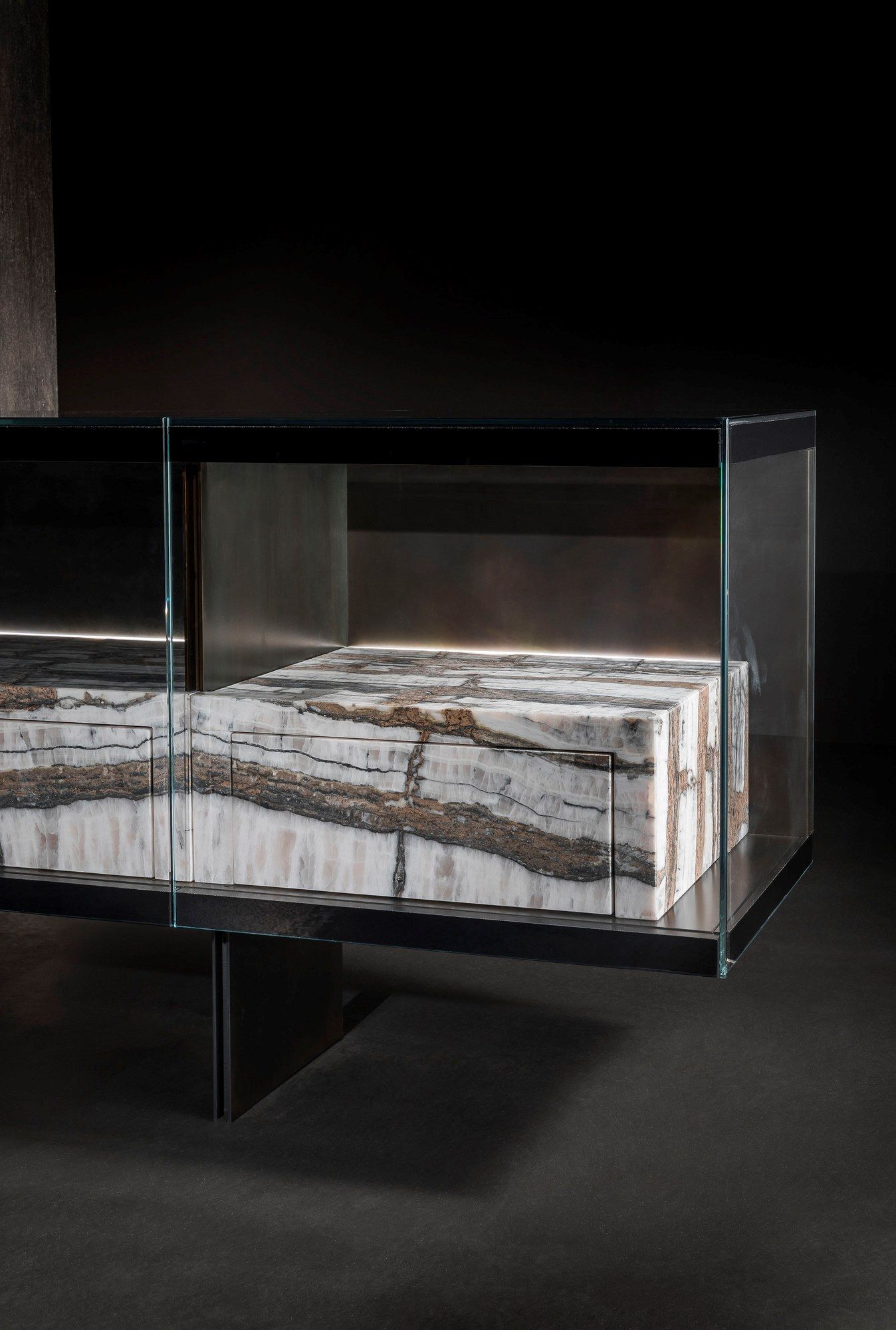 TEKE Glass sideboard with stone interiors By Henge | design Massimo ...