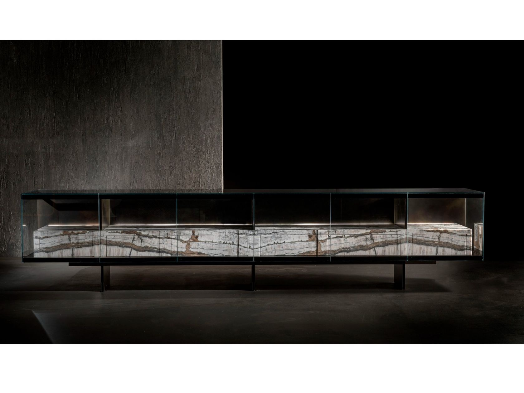 TEKE Glass sideboard with stone interiors By Henge | design Massimo ...