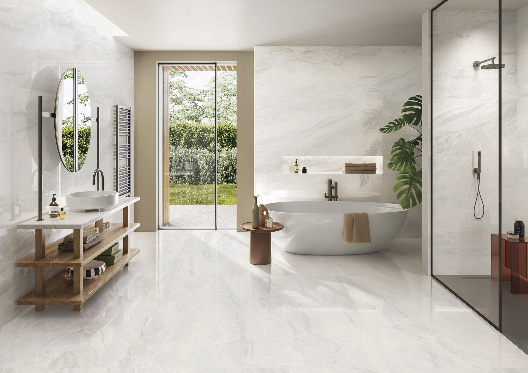 Pavimento/rivestimento in gres porcellanato effetto marmo TELE DI MARMO SELECTION WHITE ...