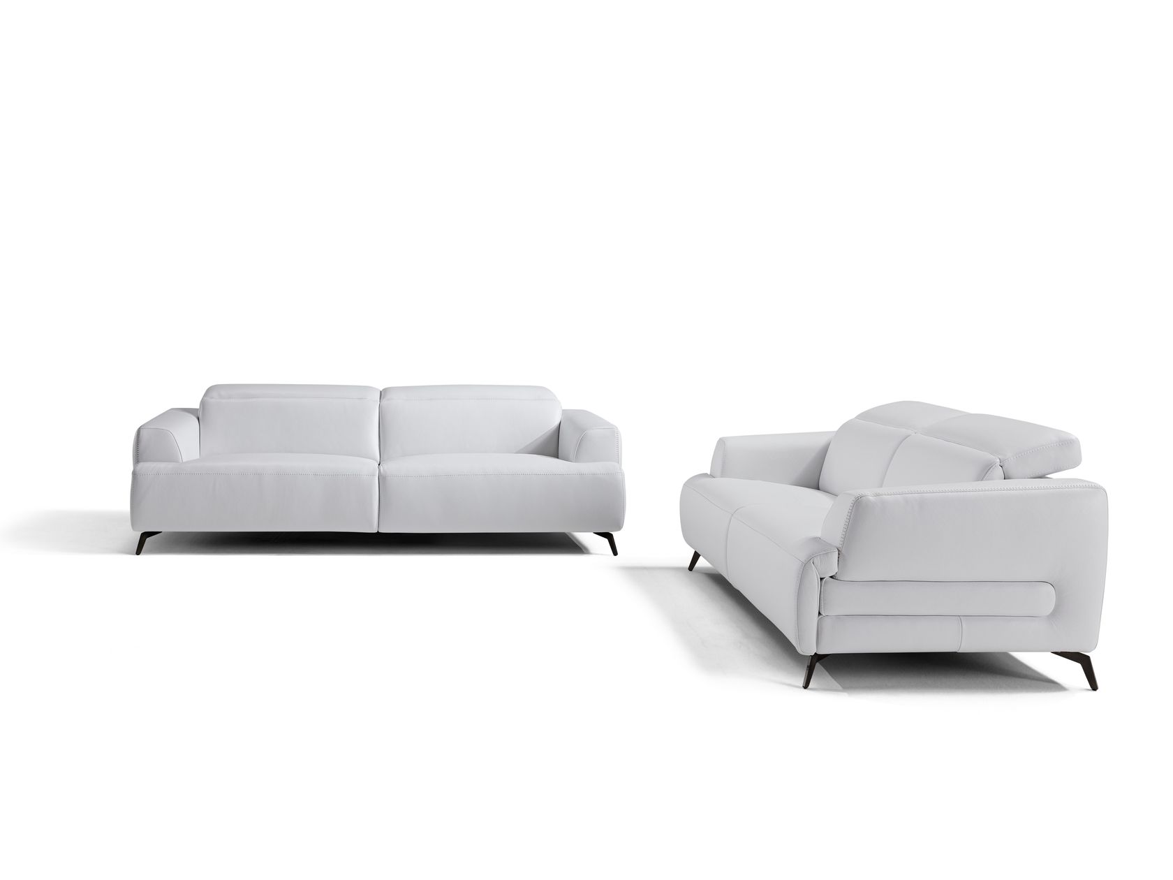 Recliner leather sofa with headrest TEOREMA By Max Divani