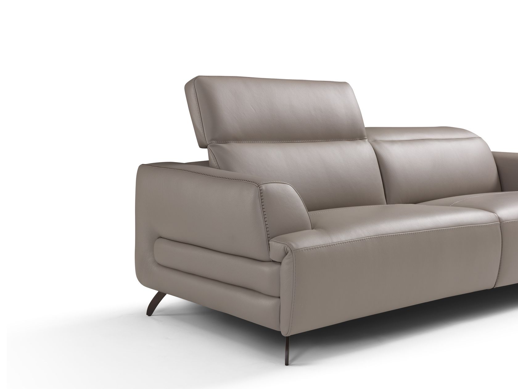 Recliner leather sofa with headrest TEOREMA By Max Divani