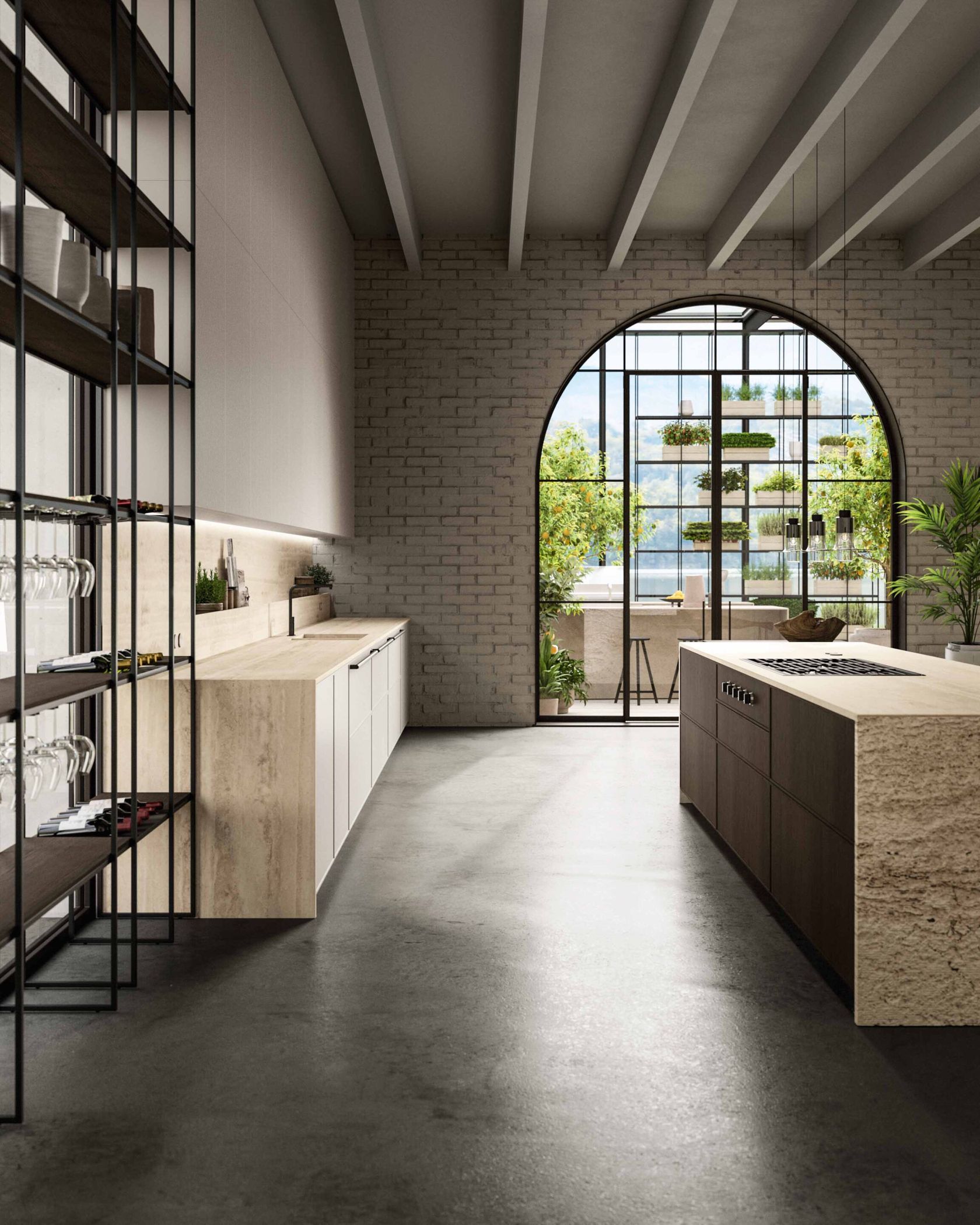 VITAE Custom kitchen with island and wine room By THE CUT | design ...