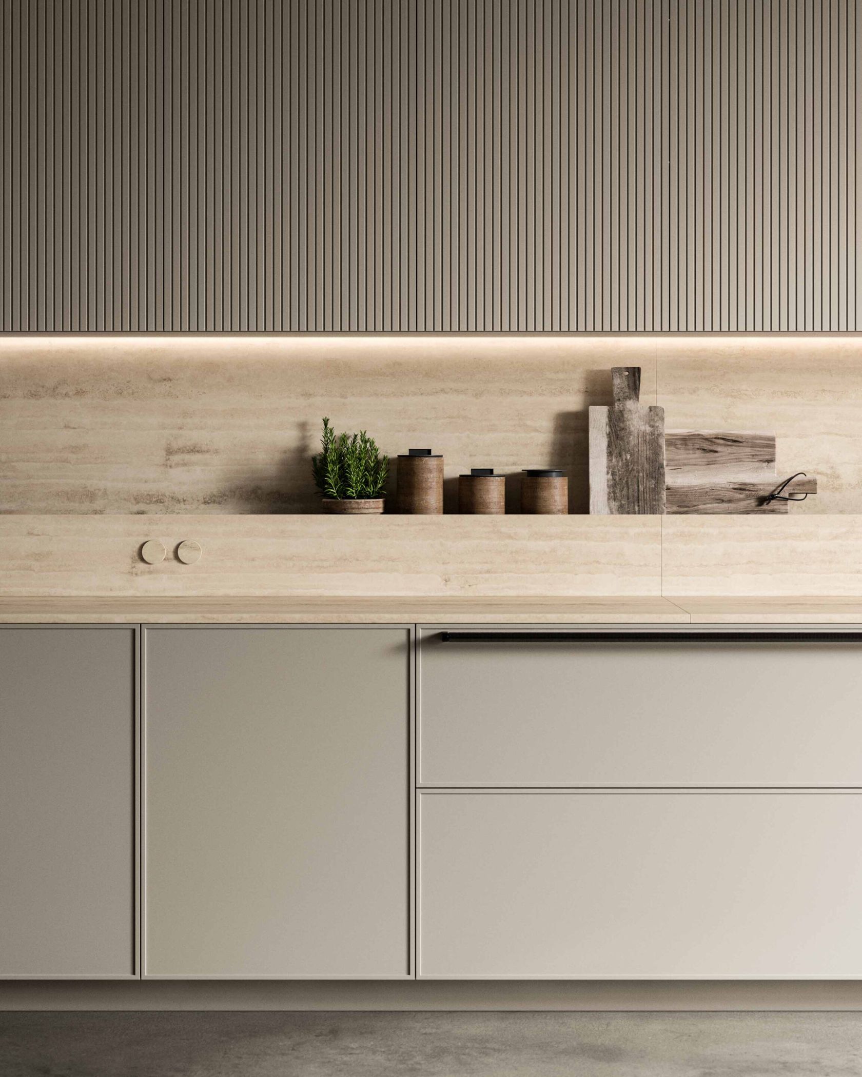 VITAE Custom kitchen with island and wine room By THE CUT | design ...