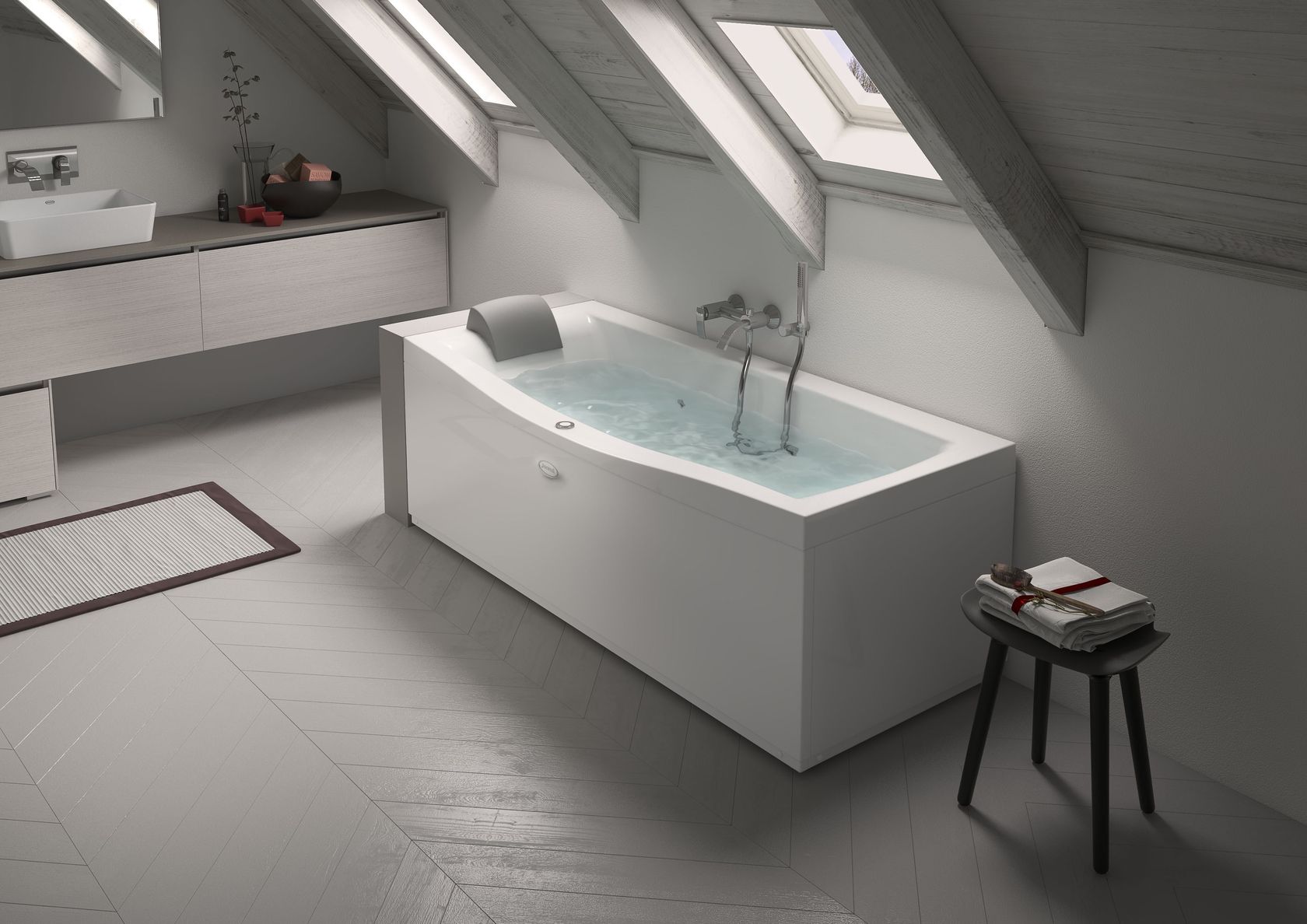 THE ESSENTIALS VERSA Vasca da bagno rettangolare a 2 posti con ...