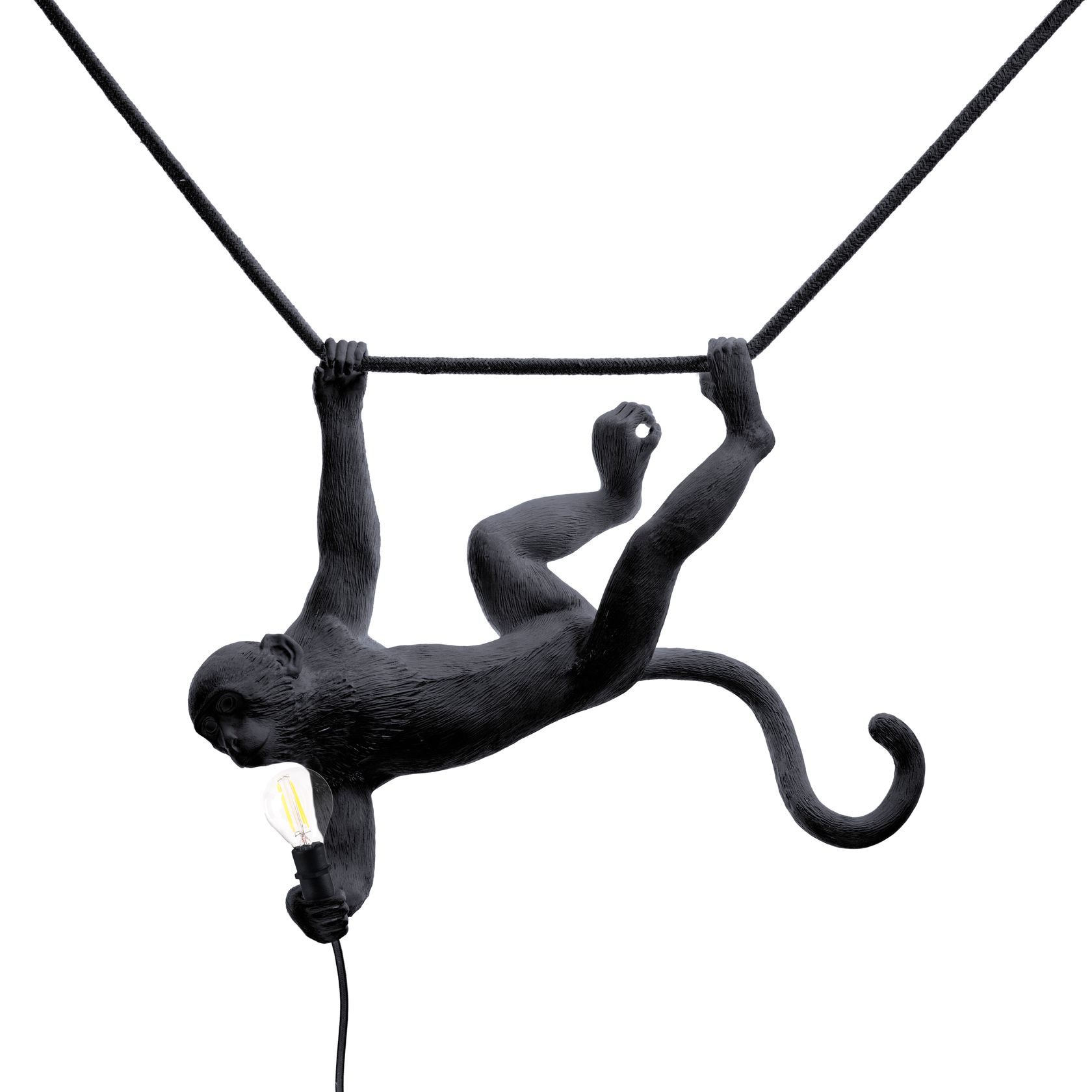 THE MONKEY LAMP BLACK SWING pendant lamp By Seletti