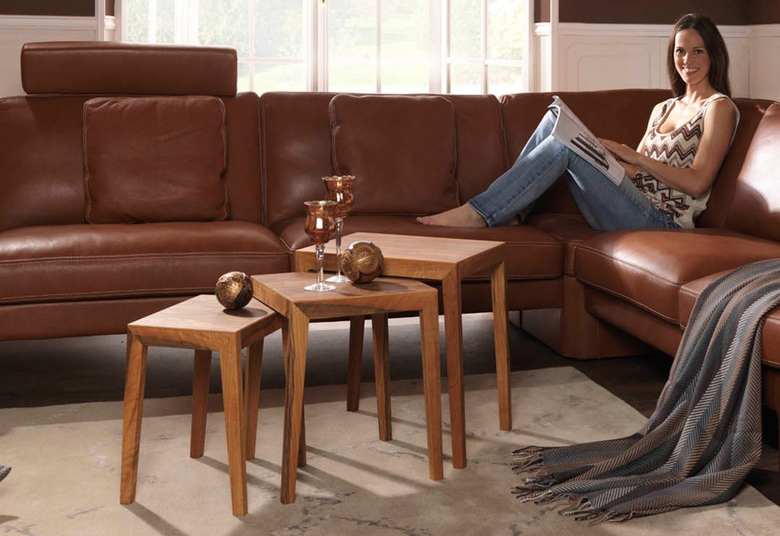 THEO TABLE | Stackable coffee table Low stackable square solid wood ...