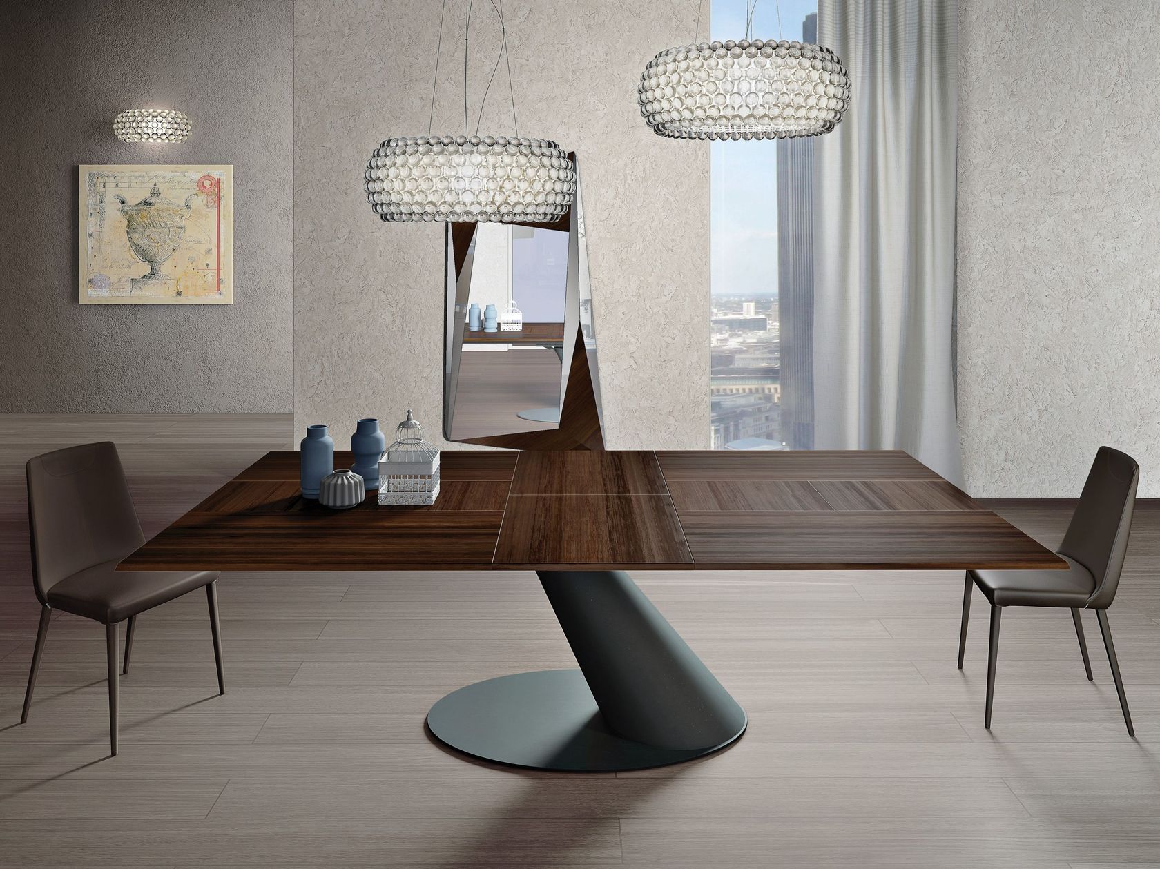 Tavolo allungabile da pranzo rettangolare in legno THOR By Ozzio Italia ...