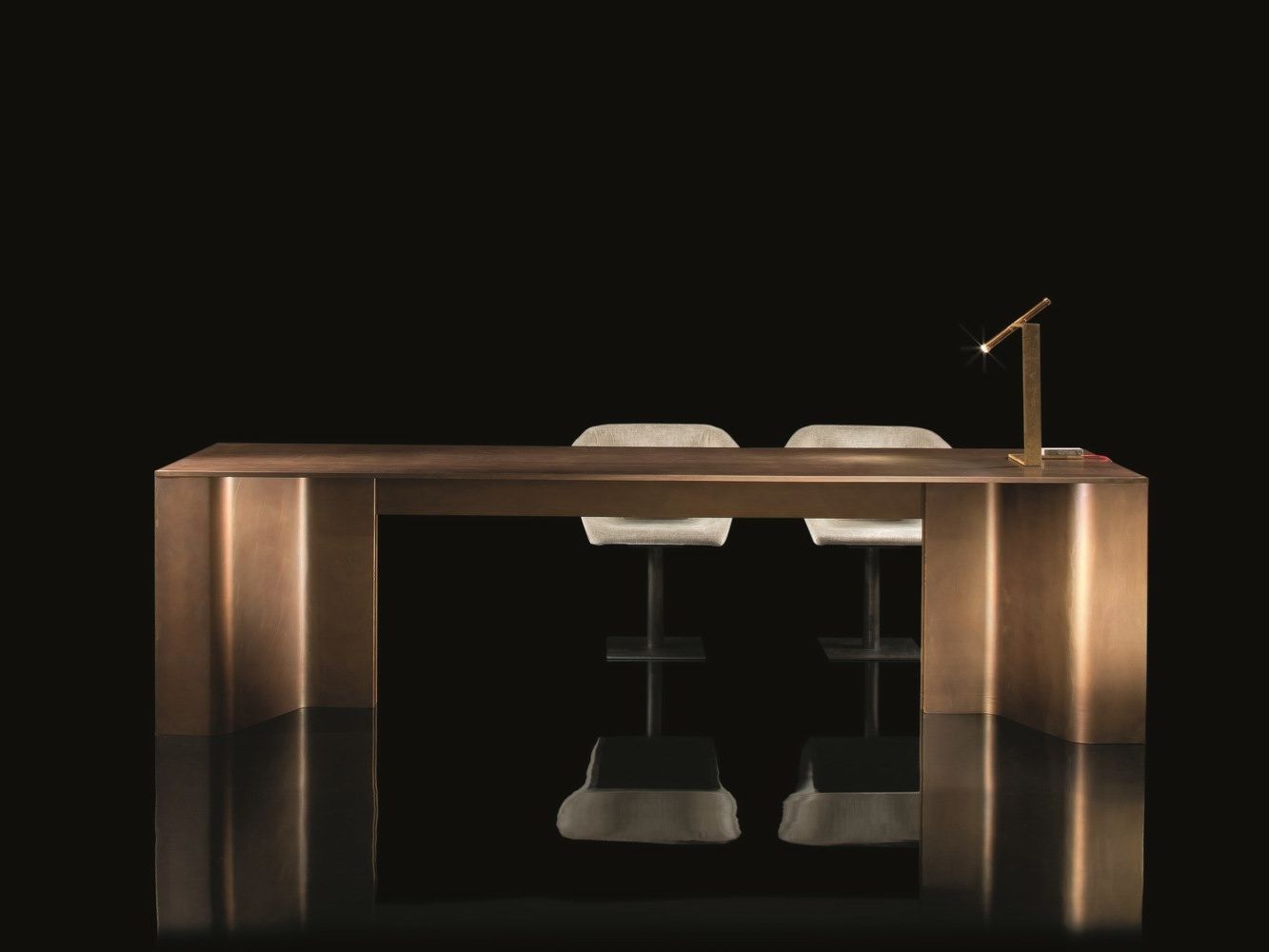 TIME Rectangular brass table By Henge | design Massimo Castagna