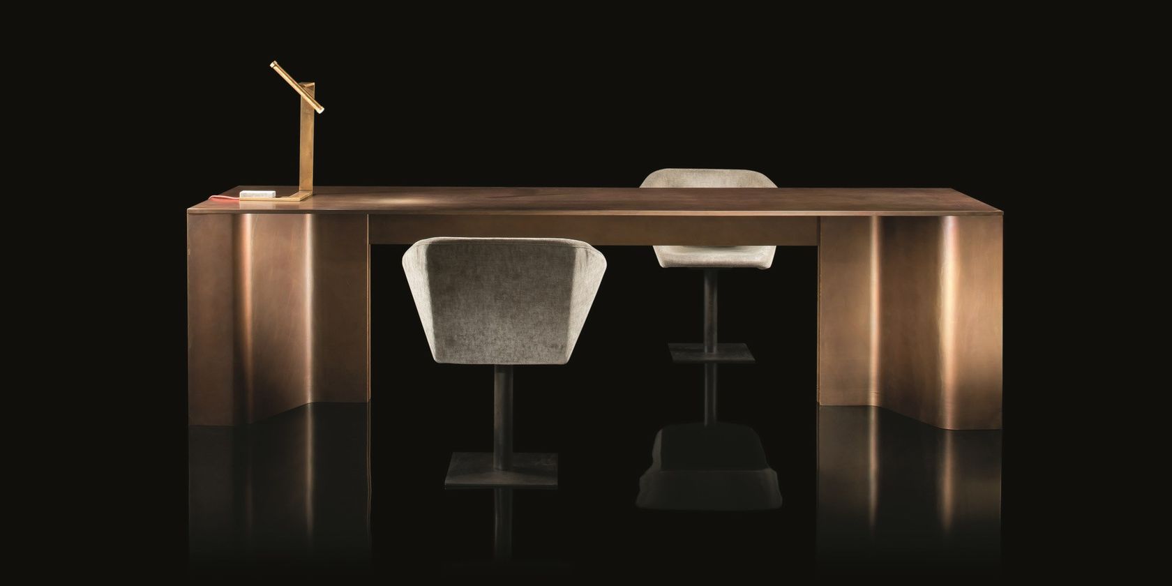 TIME Rectangular brass table By Henge | design Massimo Castagna