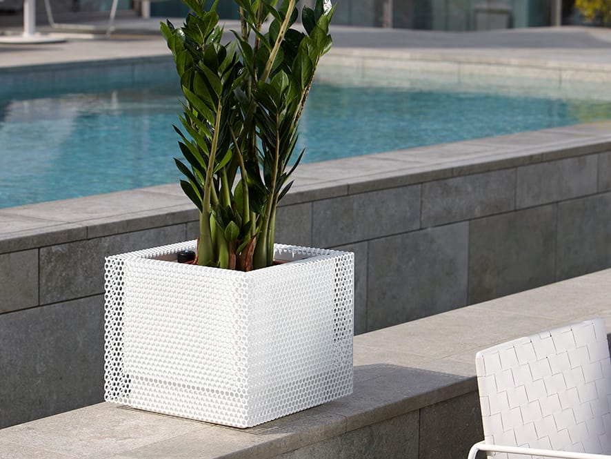 TOP | Low plant pot Low stainless steel plant pot with automatic ...