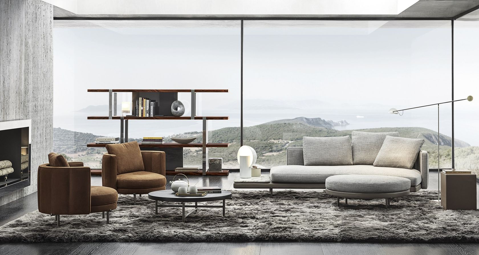TORII Inclined sofa with top By Minotti | design Nendo