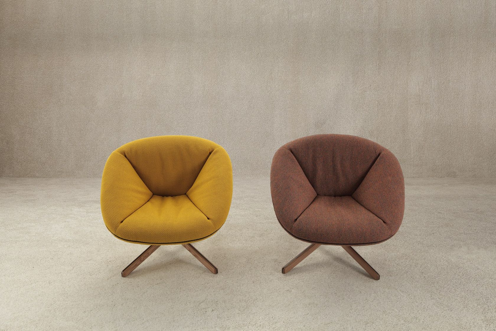 TORTUGA | Easy chair Fabric easy chair with 4-spoke base By Sancal ...