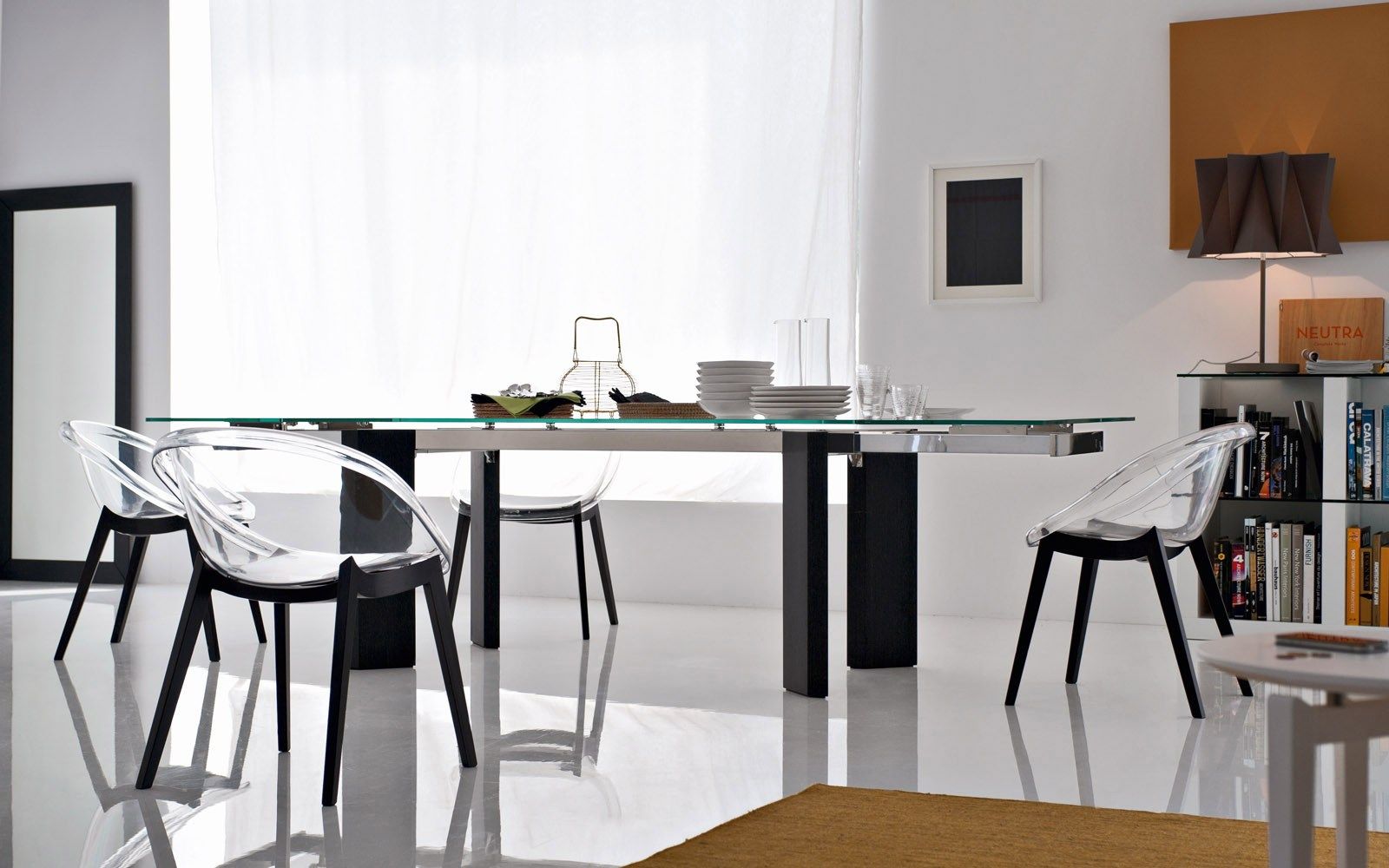 TOWER WOOD Extending rectangular table By Calligaris