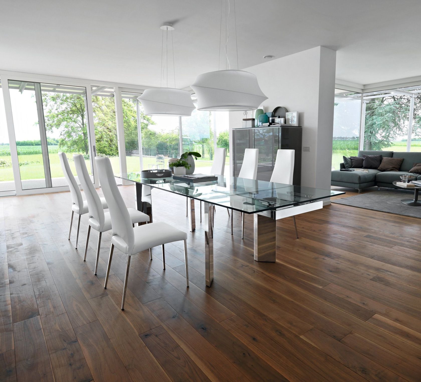 TOWER WOOD Extending rectangular table By Calligaris