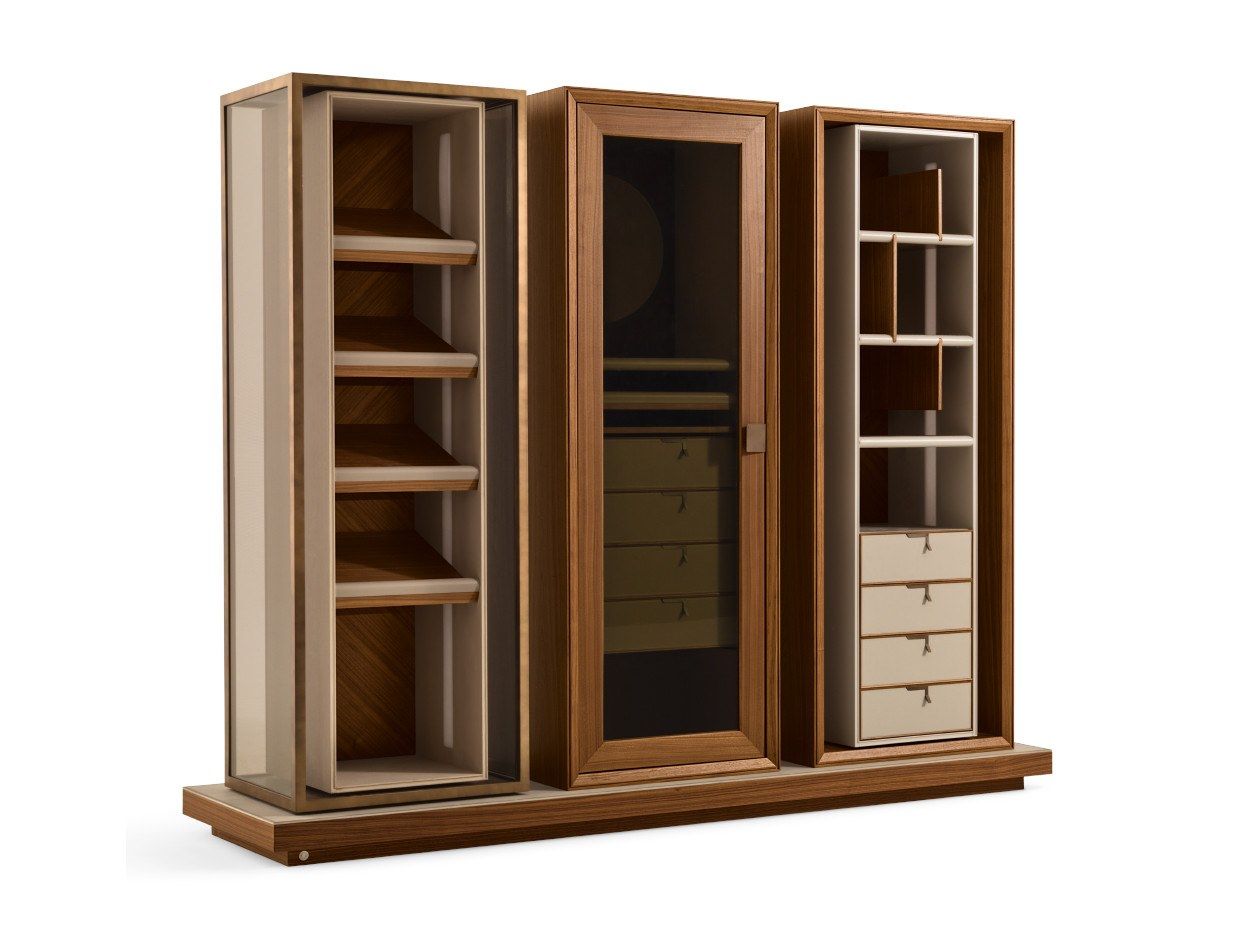 TOWN Sectional wooden wardrobe with drawers By Giorgetti | design Carlo ...