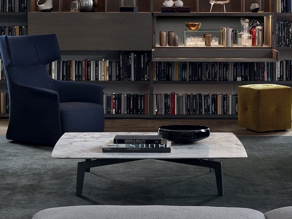 TRIBECA | Square coffee table By Poliform design Jean-Marie Massaud
