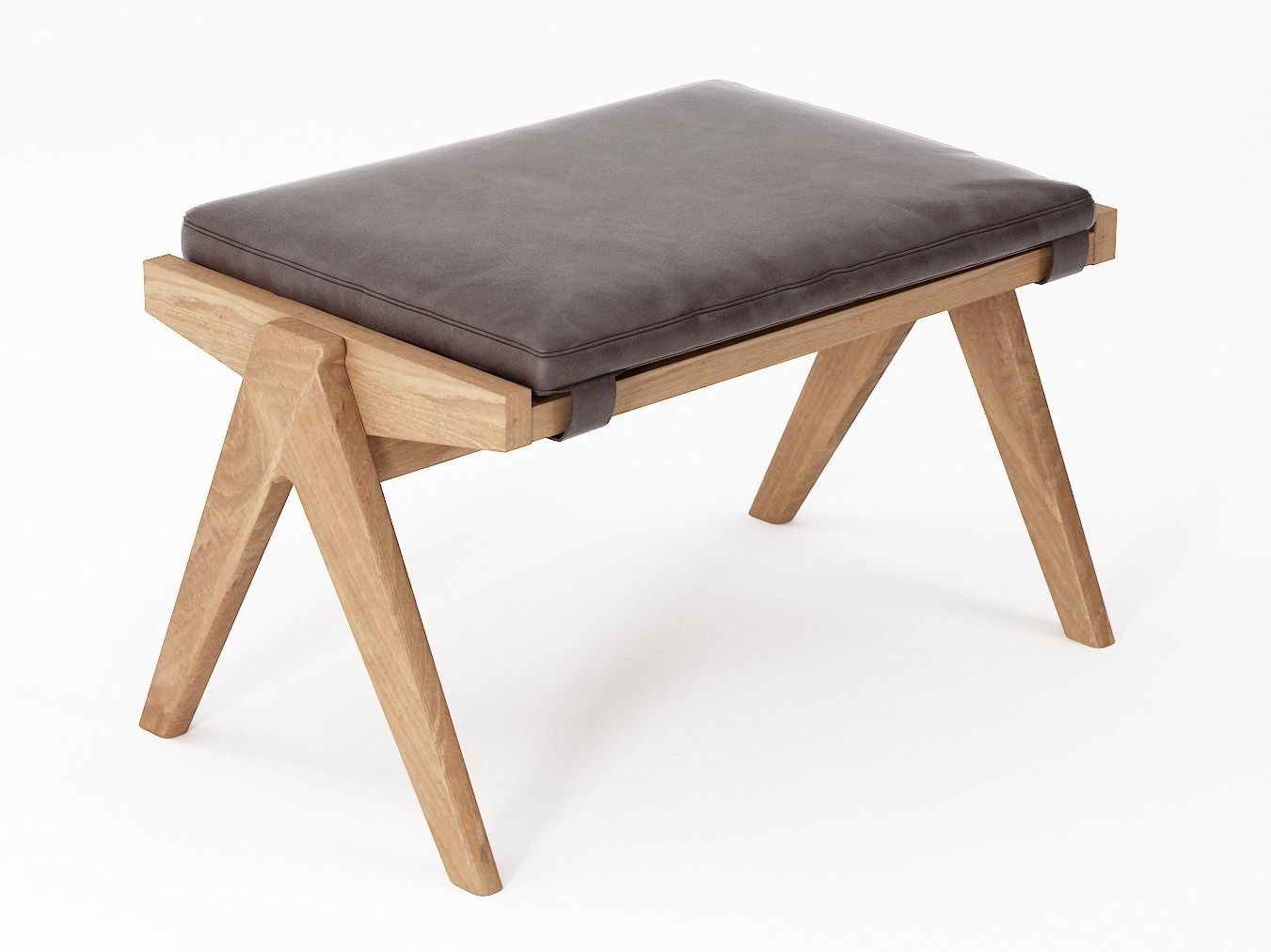 TRIBUTE Upholstered solid wood footstool By KARPENTER | design Hugues ...