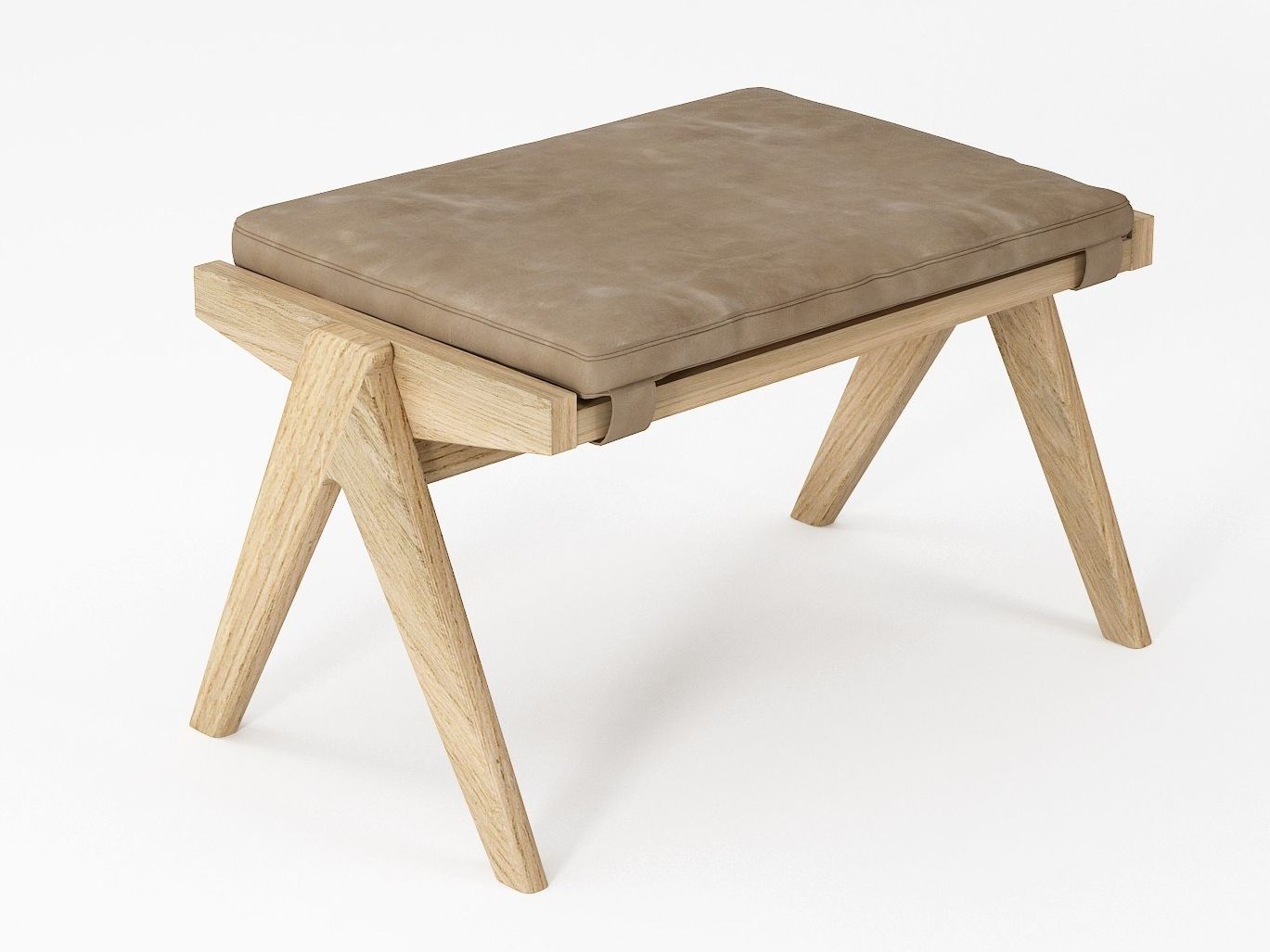 TRIBUTE Upholstered solid wood footstool By KARPENTER | design Hugues ...