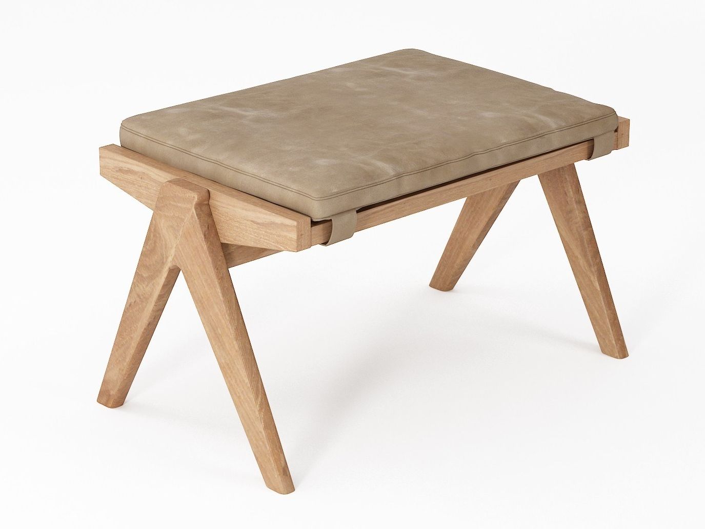 TRIBUTE Upholstered solid wood footstool By KARPENTER | design Hugues ...