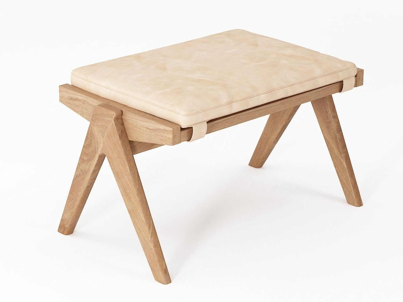 TRIBUTE Upholstered solid wood footstool By KARPENTER | design Hugues ...